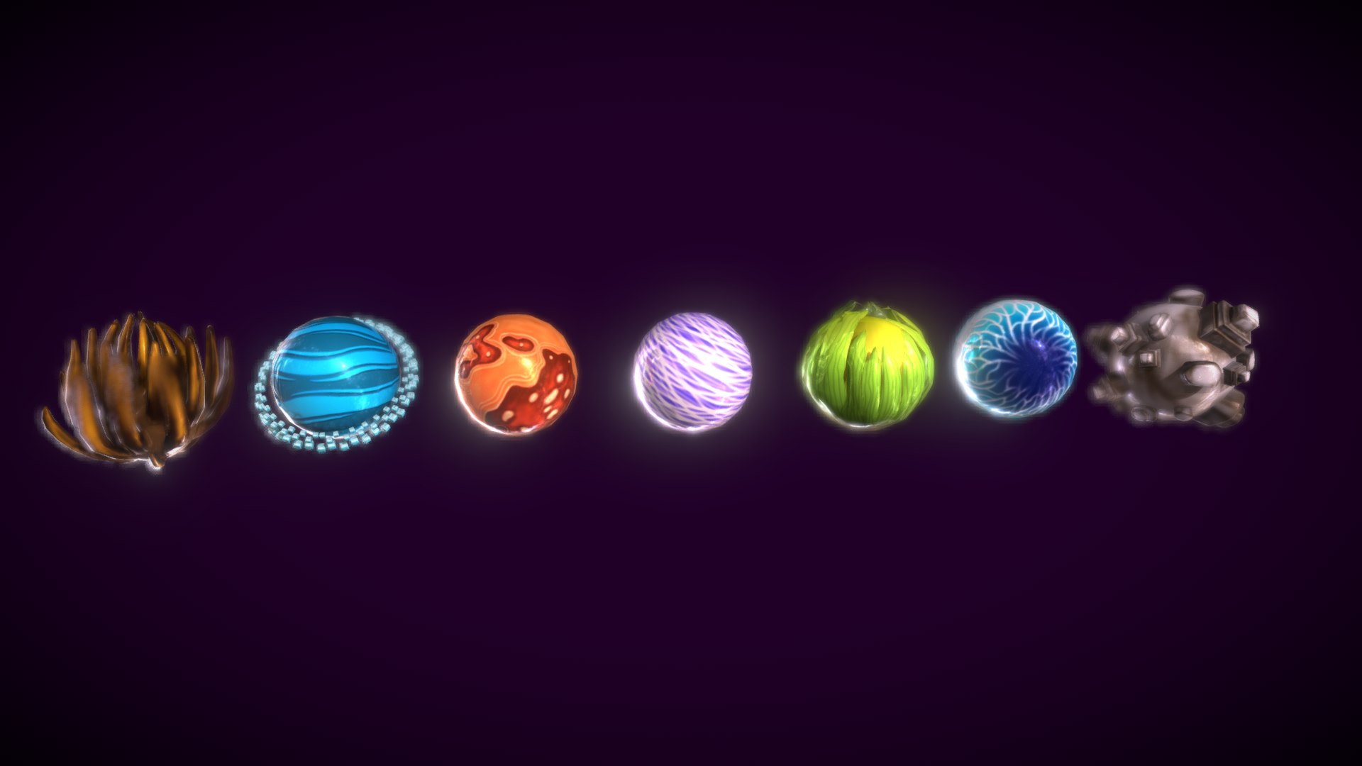 Cartoon Solar System2 3D Model - TurboSquid 2134178
