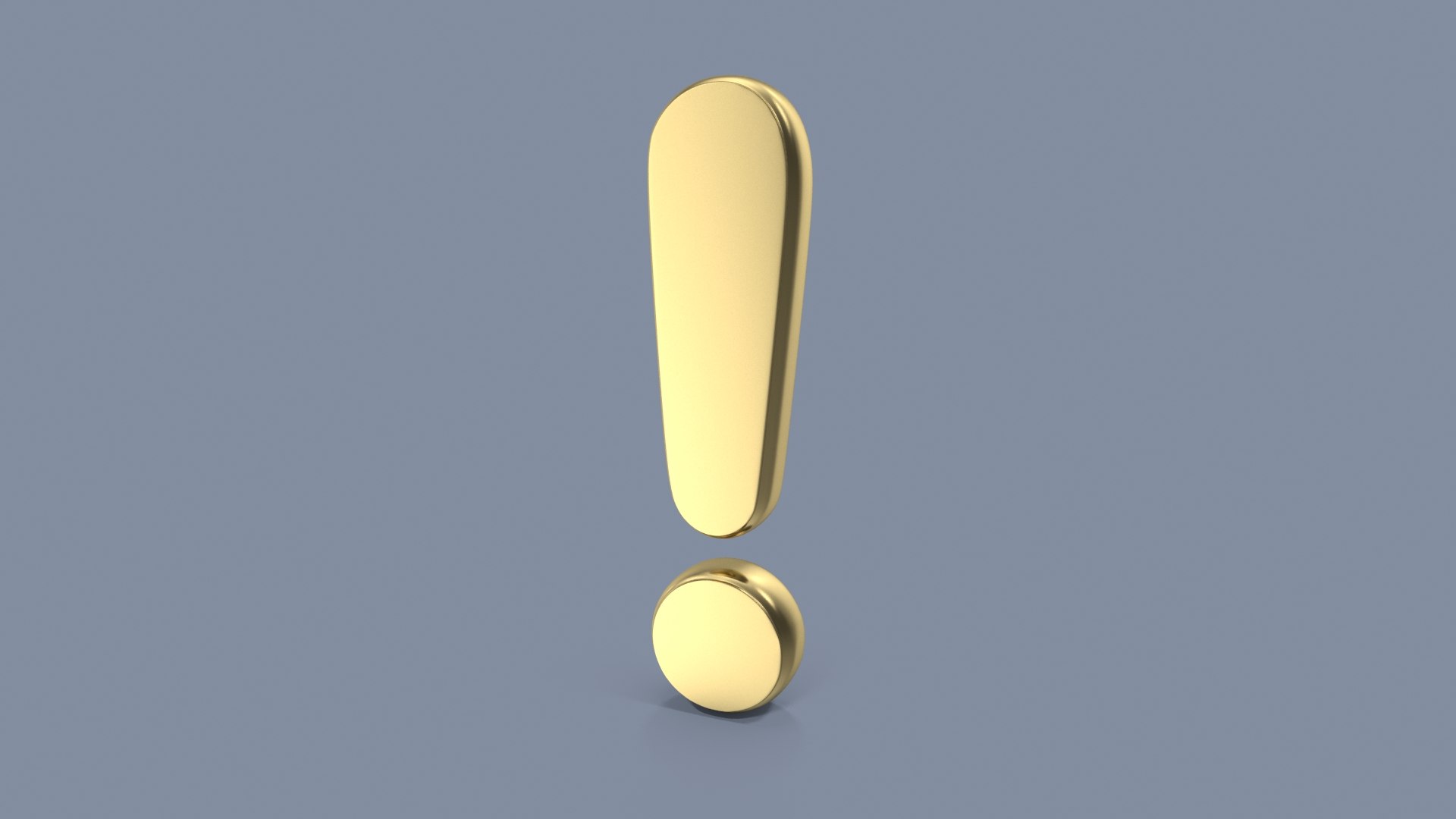 modelo 3d Exclamation Mark Symbol Gold - TurboSquid 2065313