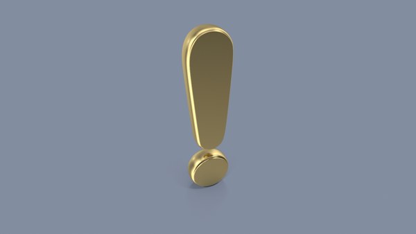 modelo 3d Símbolo De Exclamación Oro - TurboSquid 2065313