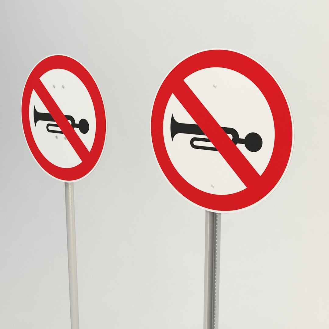 3d horn traffic sign