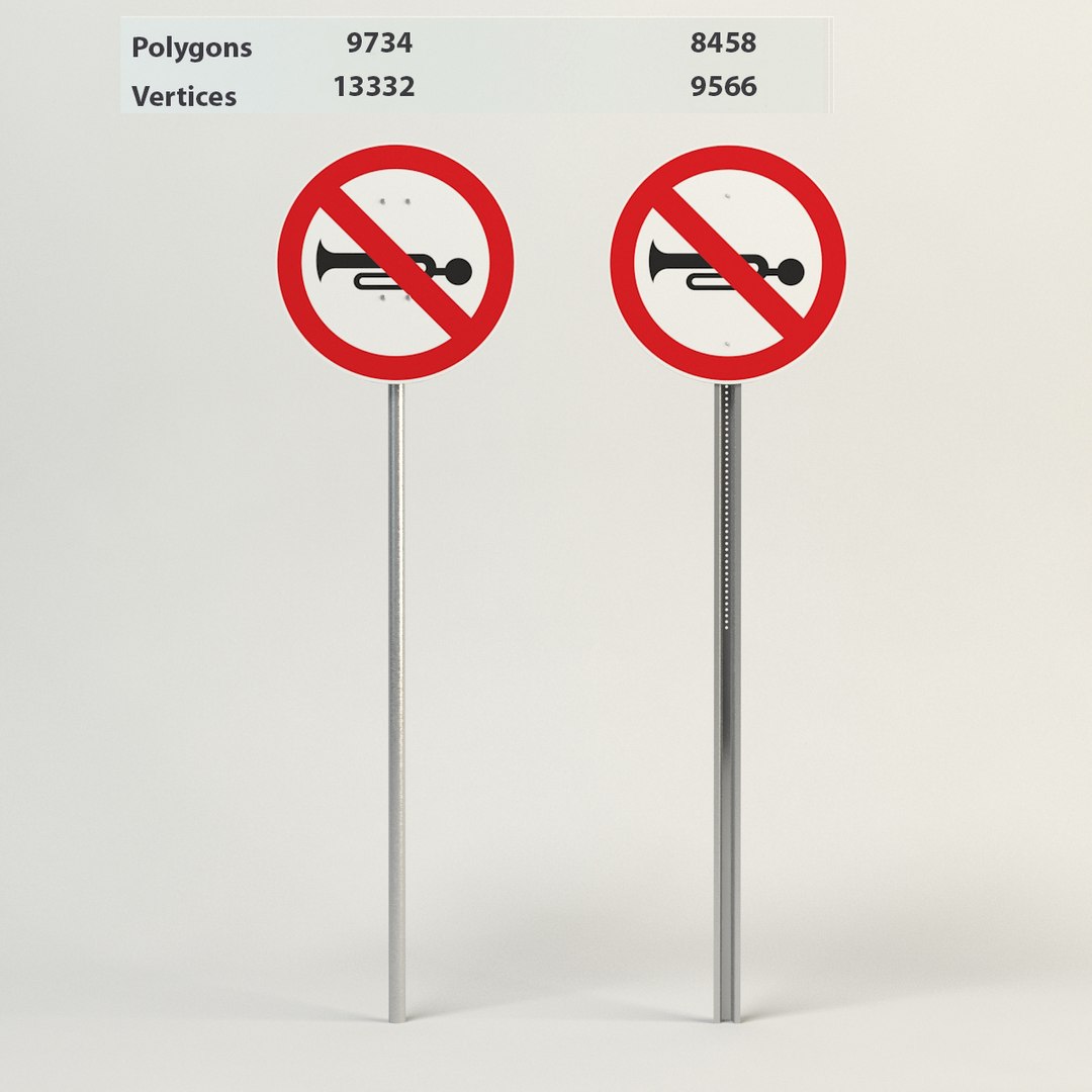 3d horn traffic sign