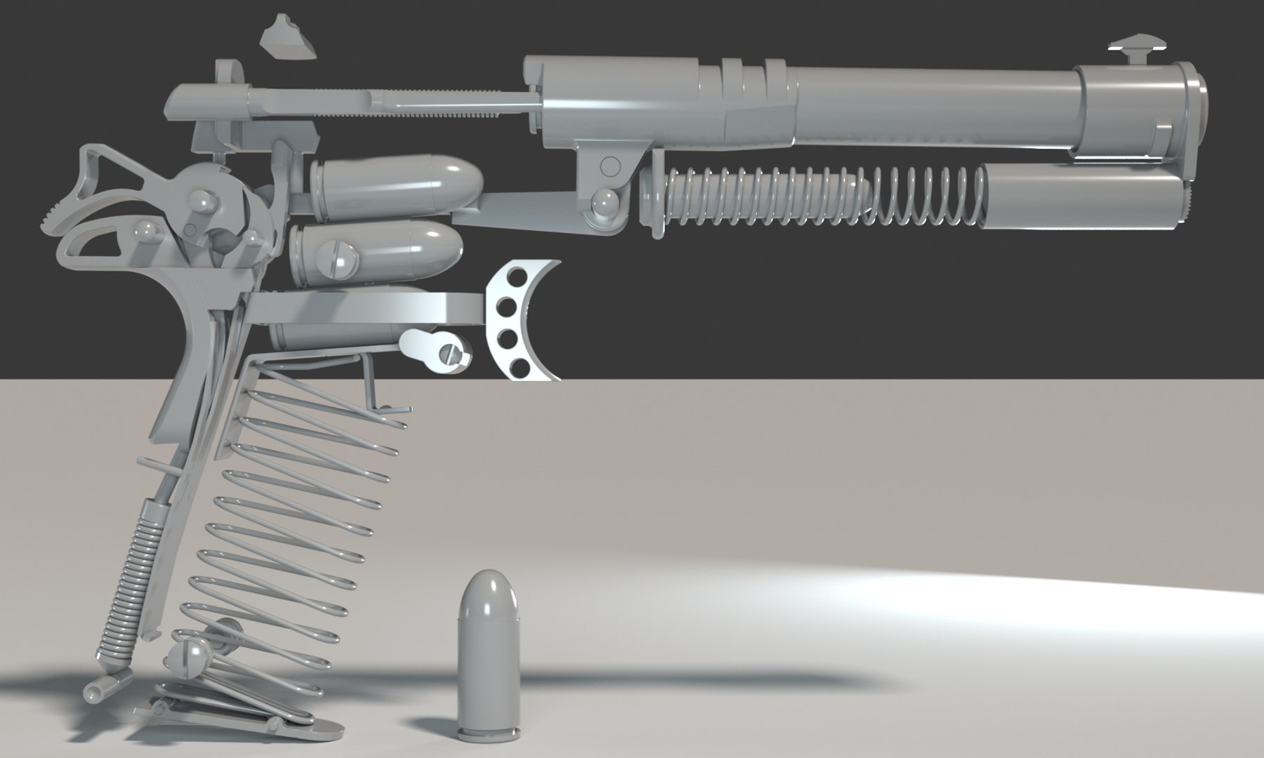 Assembly colt m1911a1 pistol 3D model - TurboSquid 1374241