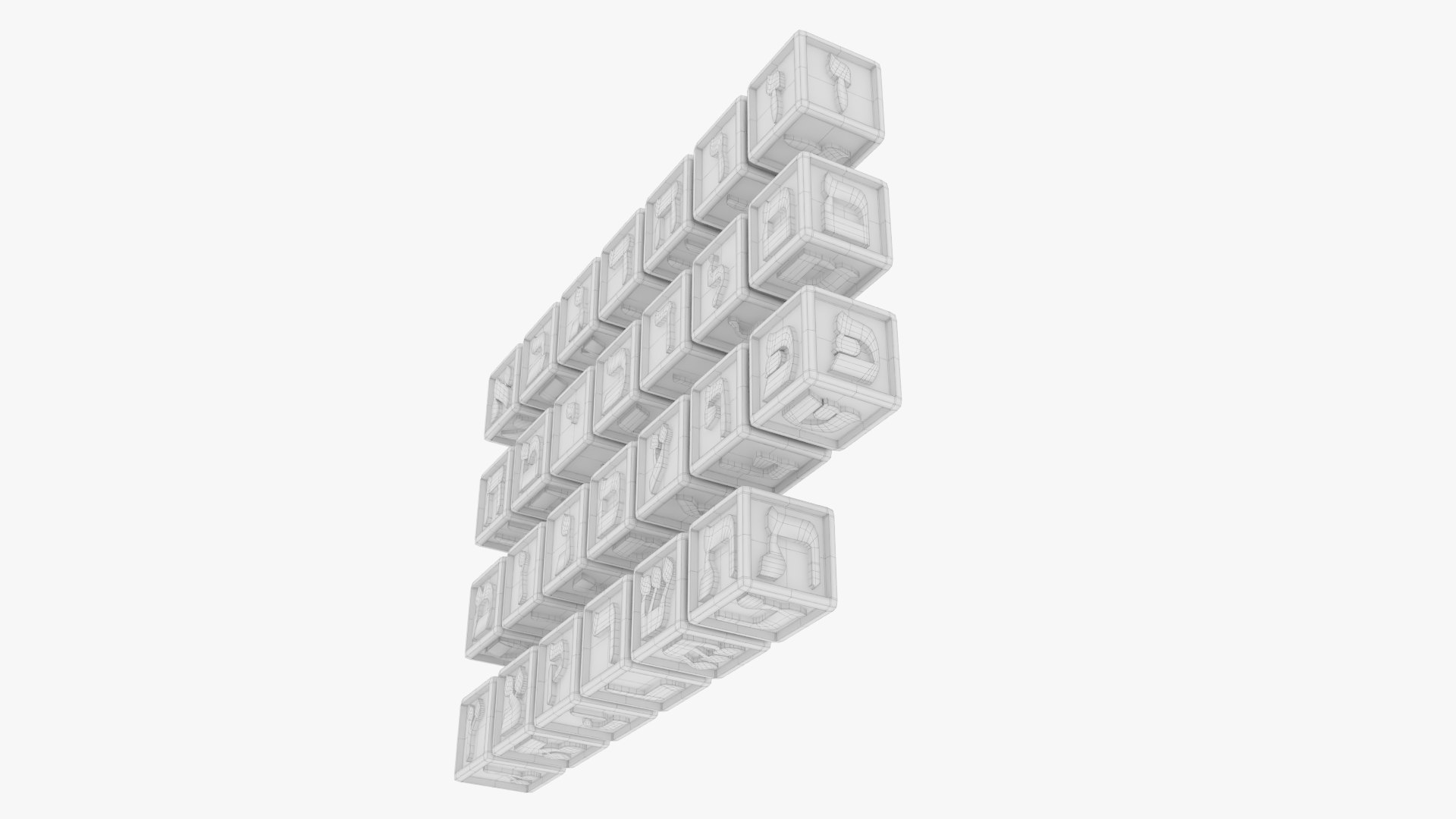 3D Hebrew Alphabet Letters Colored Model - TurboSquid 1696842