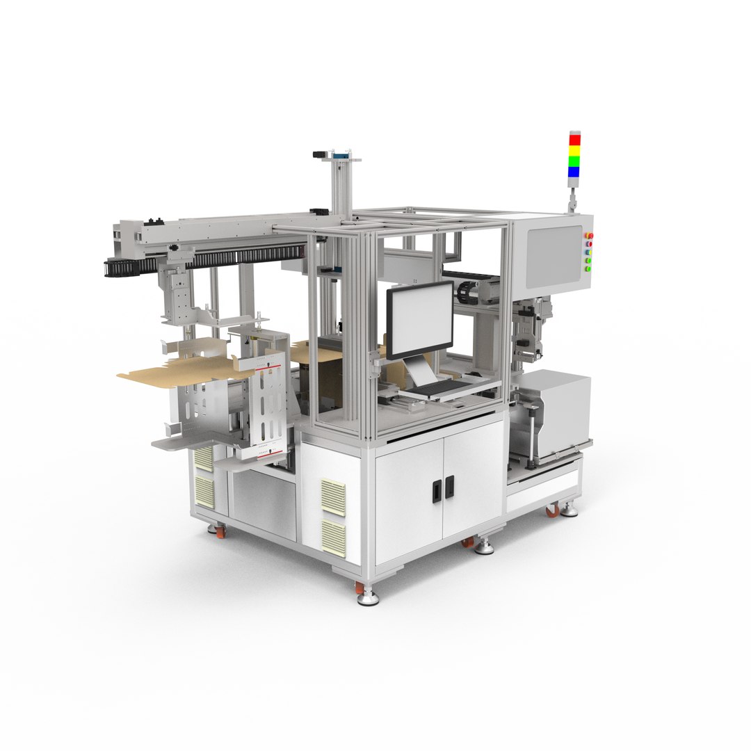 3D Automatic Folding Box Labeling Machine Model - TurboSquid 1855862