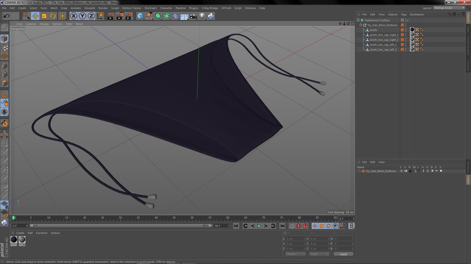 Tie Side Bikini Bottoms 3D - TurboSquid 2114402