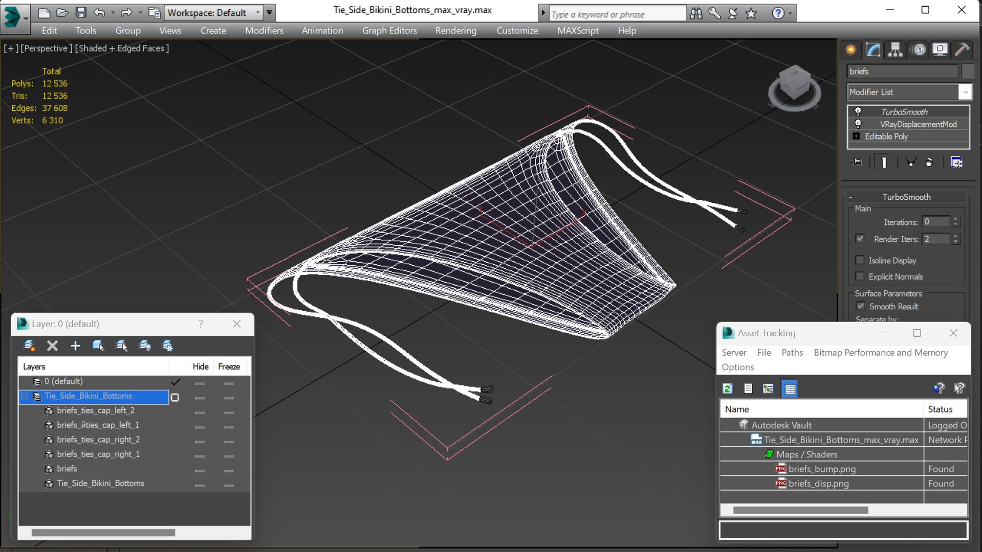Tie Side Bikini Bottoms 3D - TurboSquid 2114402