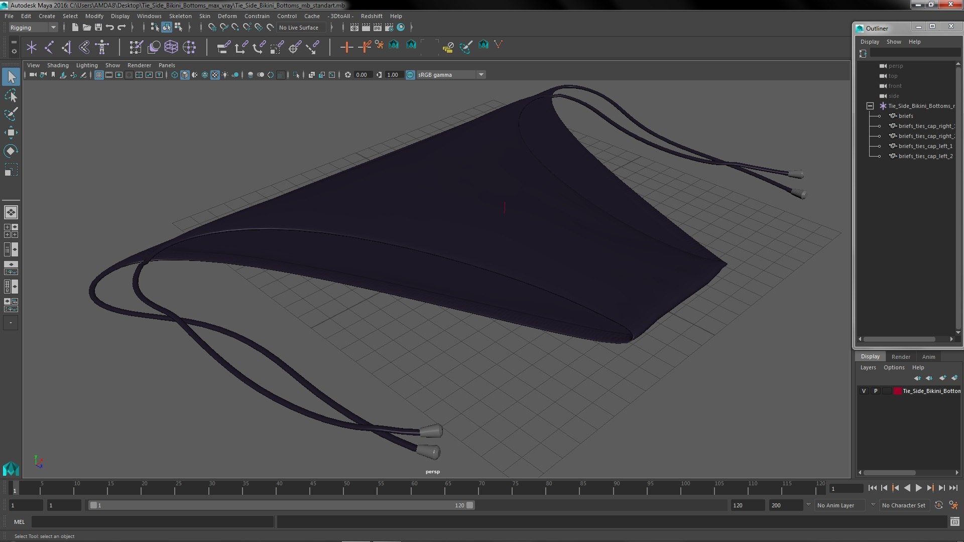 Tie Side Bikini Bottoms 3D - TurboSquid 2114402