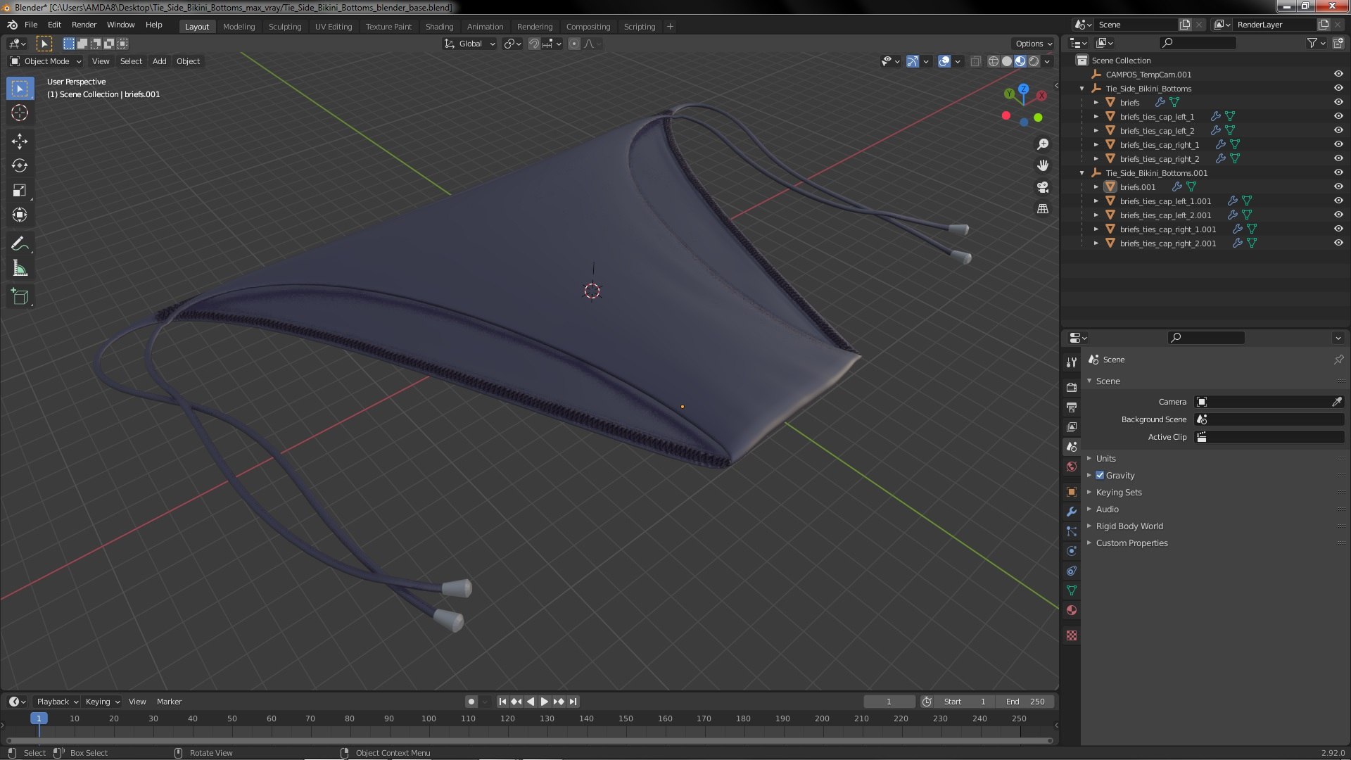 Tie Side Bikini Bottoms 3D - TurboSquid 2114402