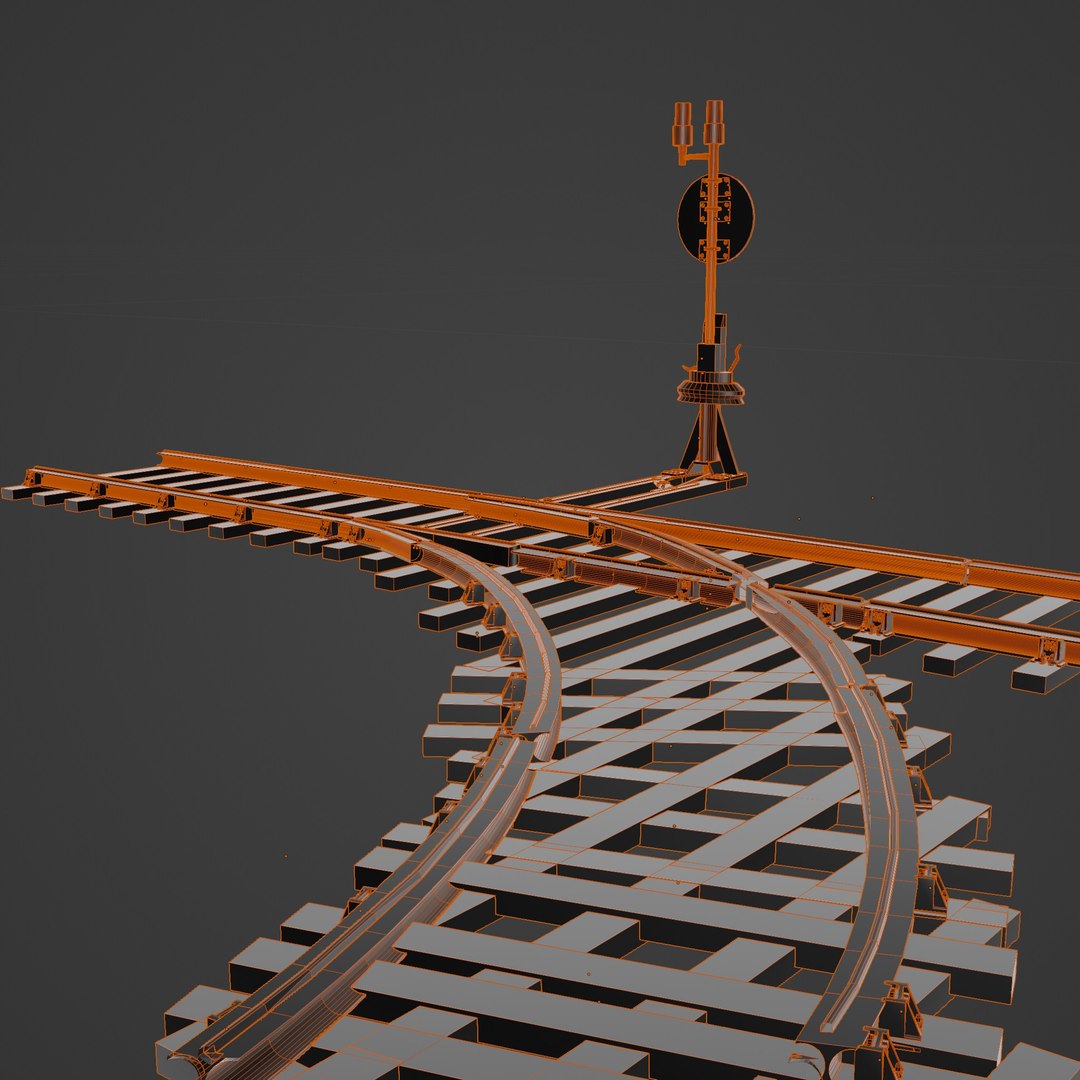 Aiguillage rail low poly 3D model - TurboSquid 2065753
