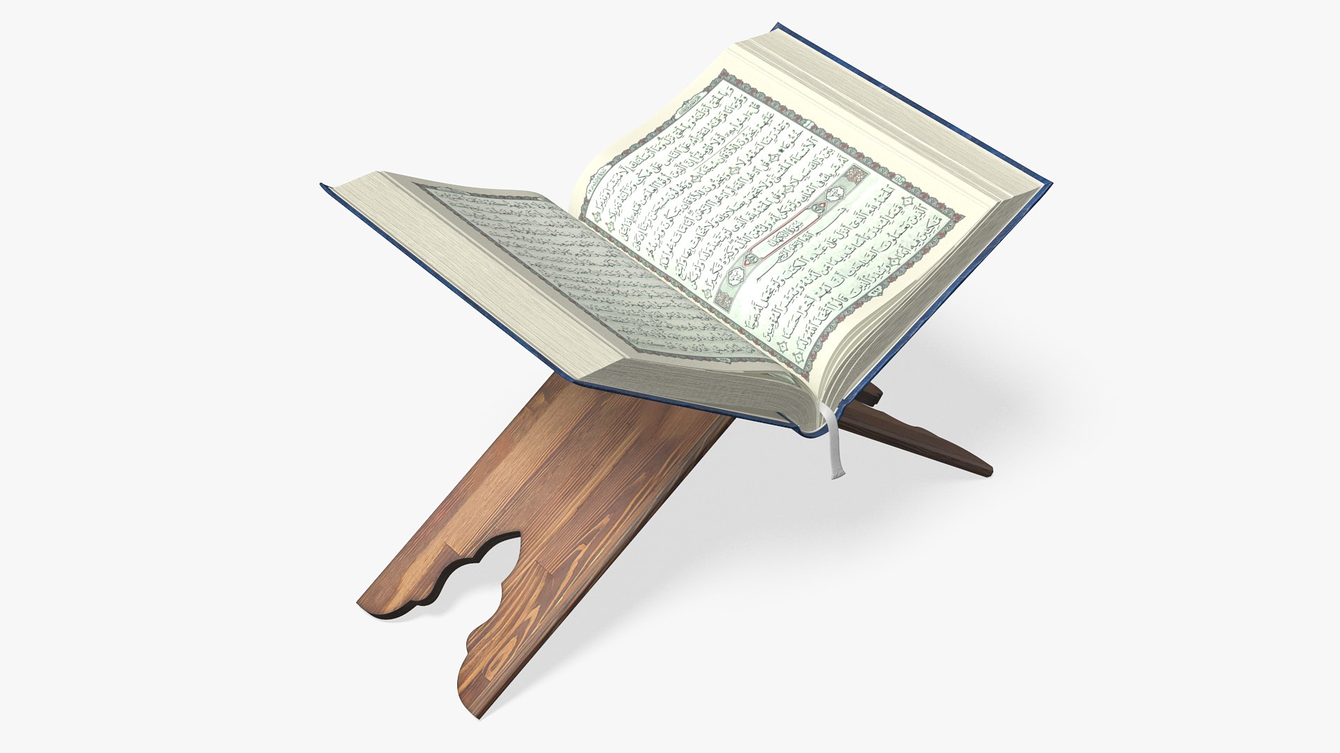 Holy Quran On Stand Blue Open 3D - TurboSquid 2268634