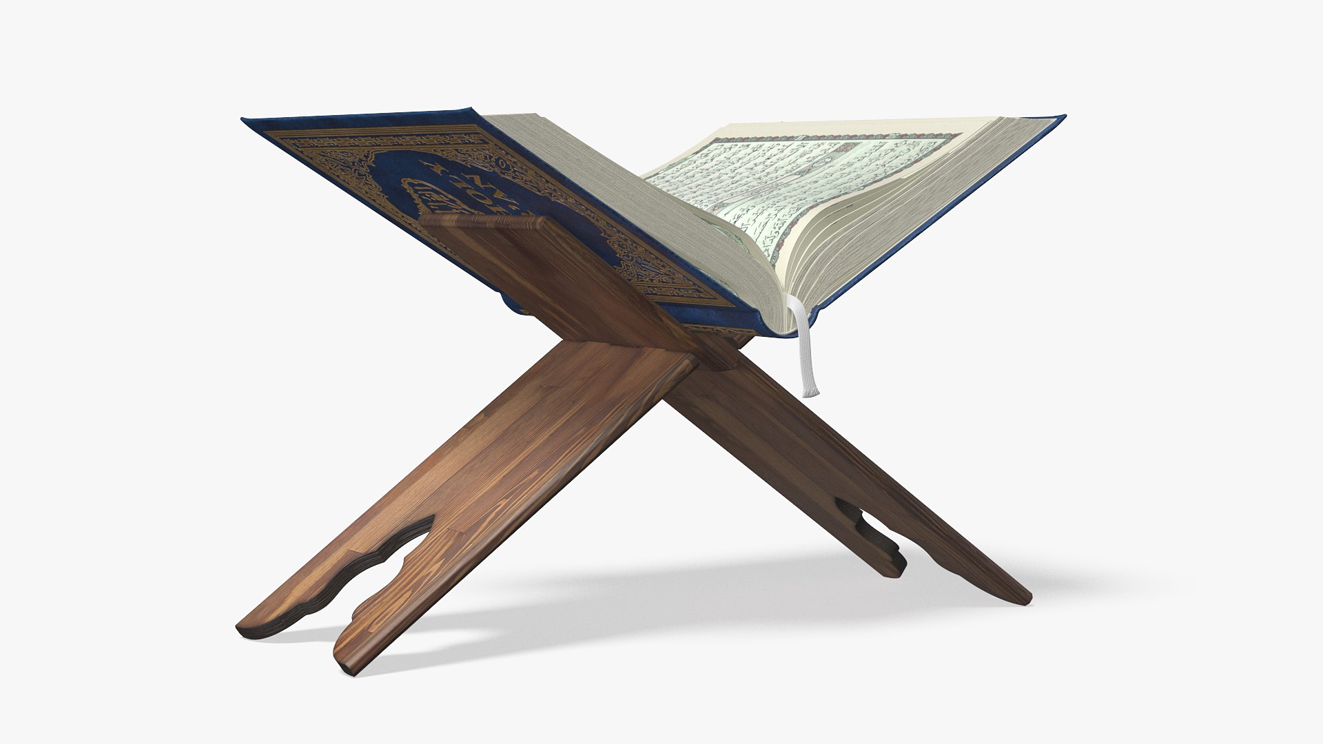 Holy Quran On Stand Blue Open 3D - TurboSquid 2268634