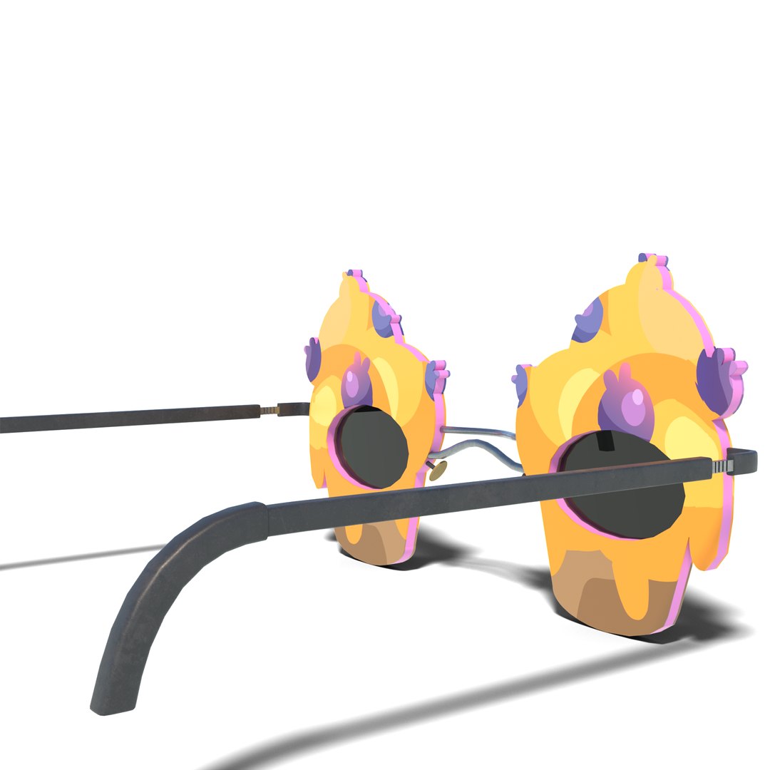 Sunglasses Ice cream Shaped Yellow color model - TurboSquid 2091950