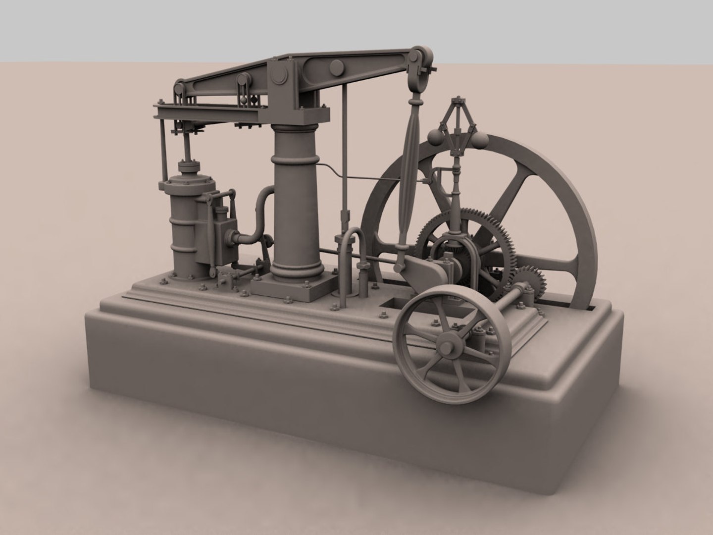 Free Steam Engine 3d Model