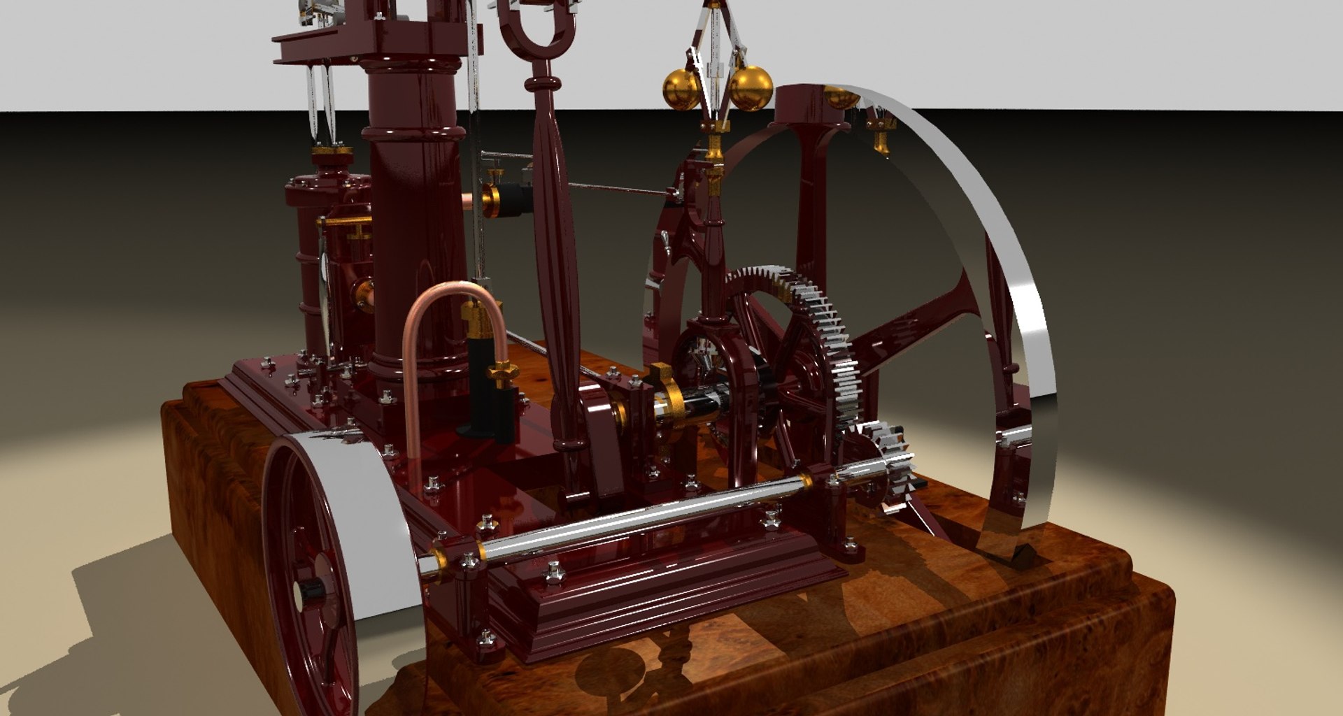 Free Steam Engine 3d Model