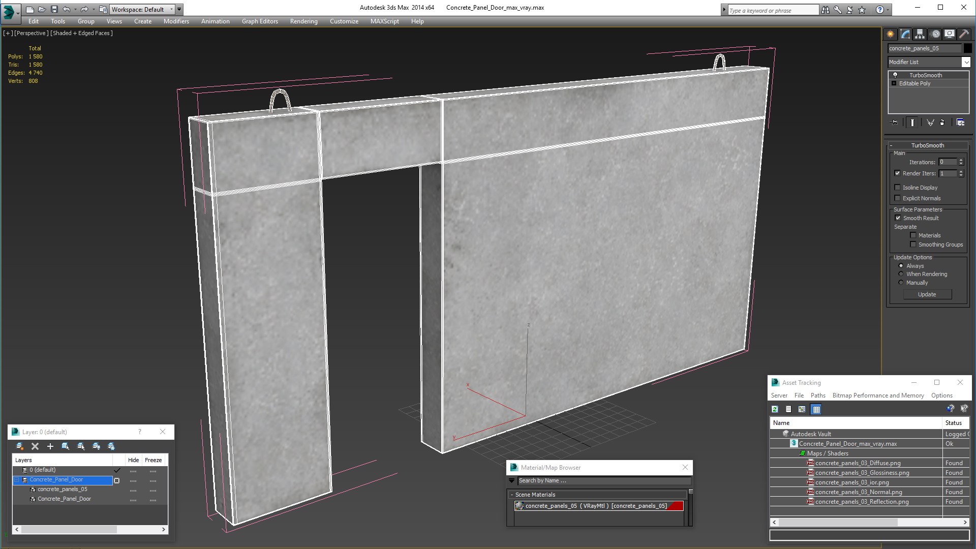 Concrete Panel Door 3D Model - TurboSquid 1686378