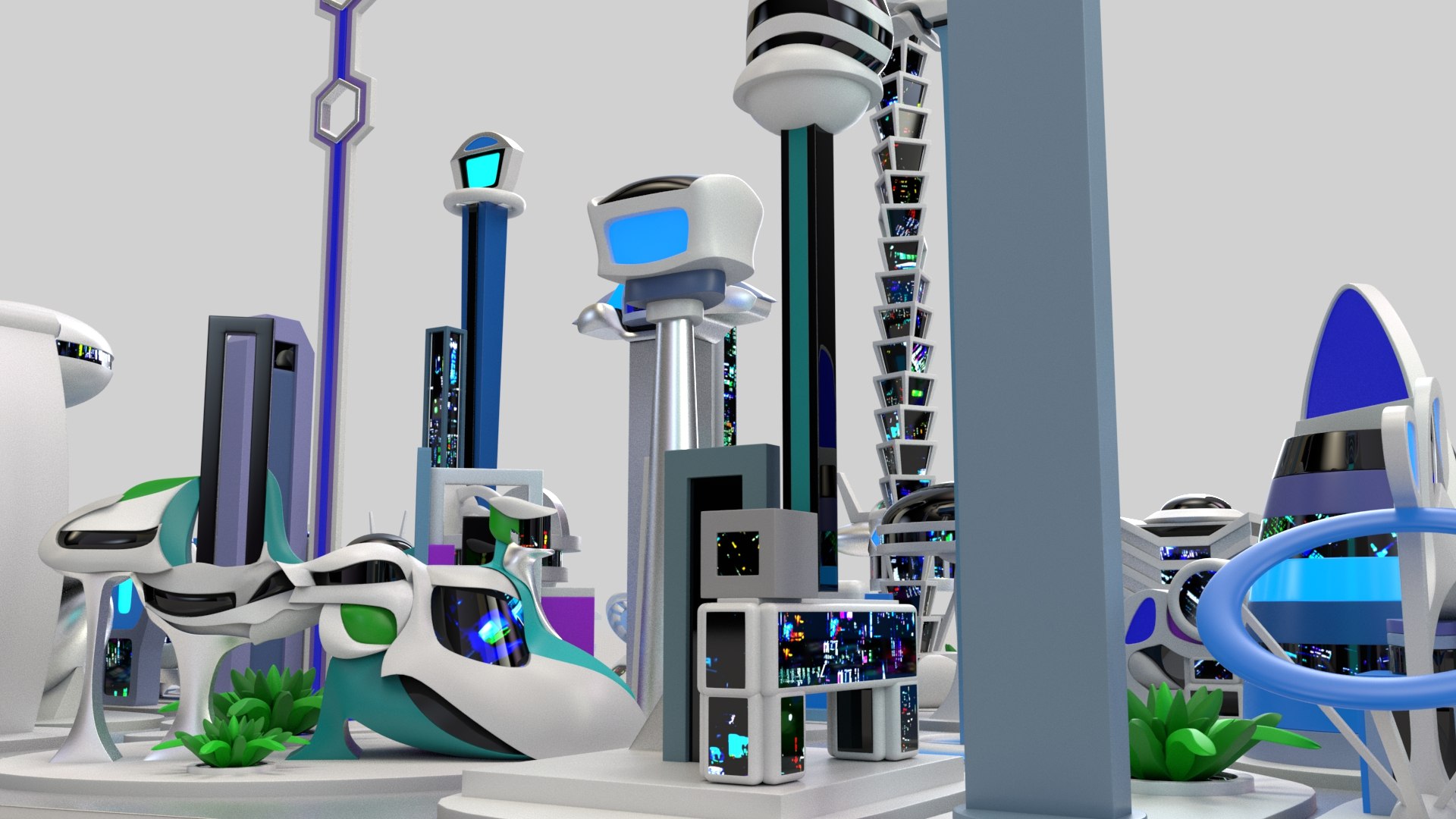 Metaverse Cyber District X1 3D Model - TurboSquid 1968865