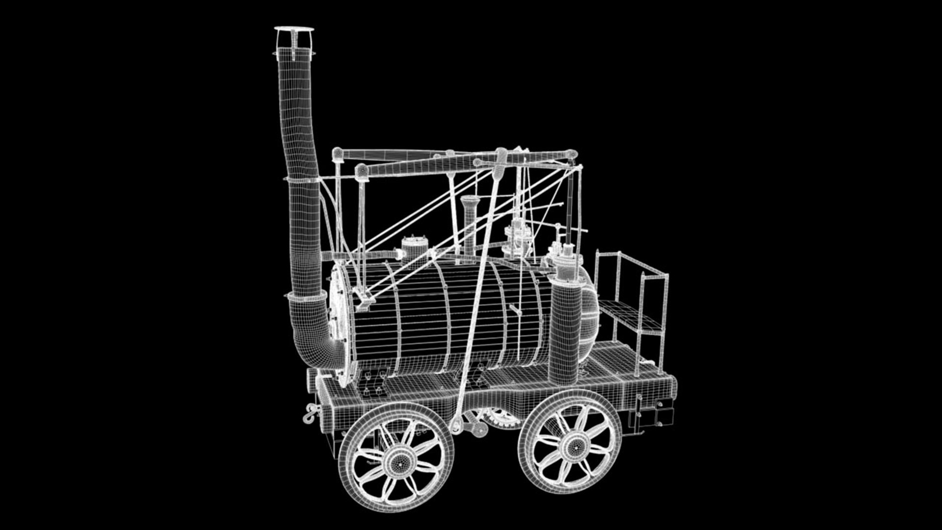 3d Puffing Billy Steam Locomotive Model