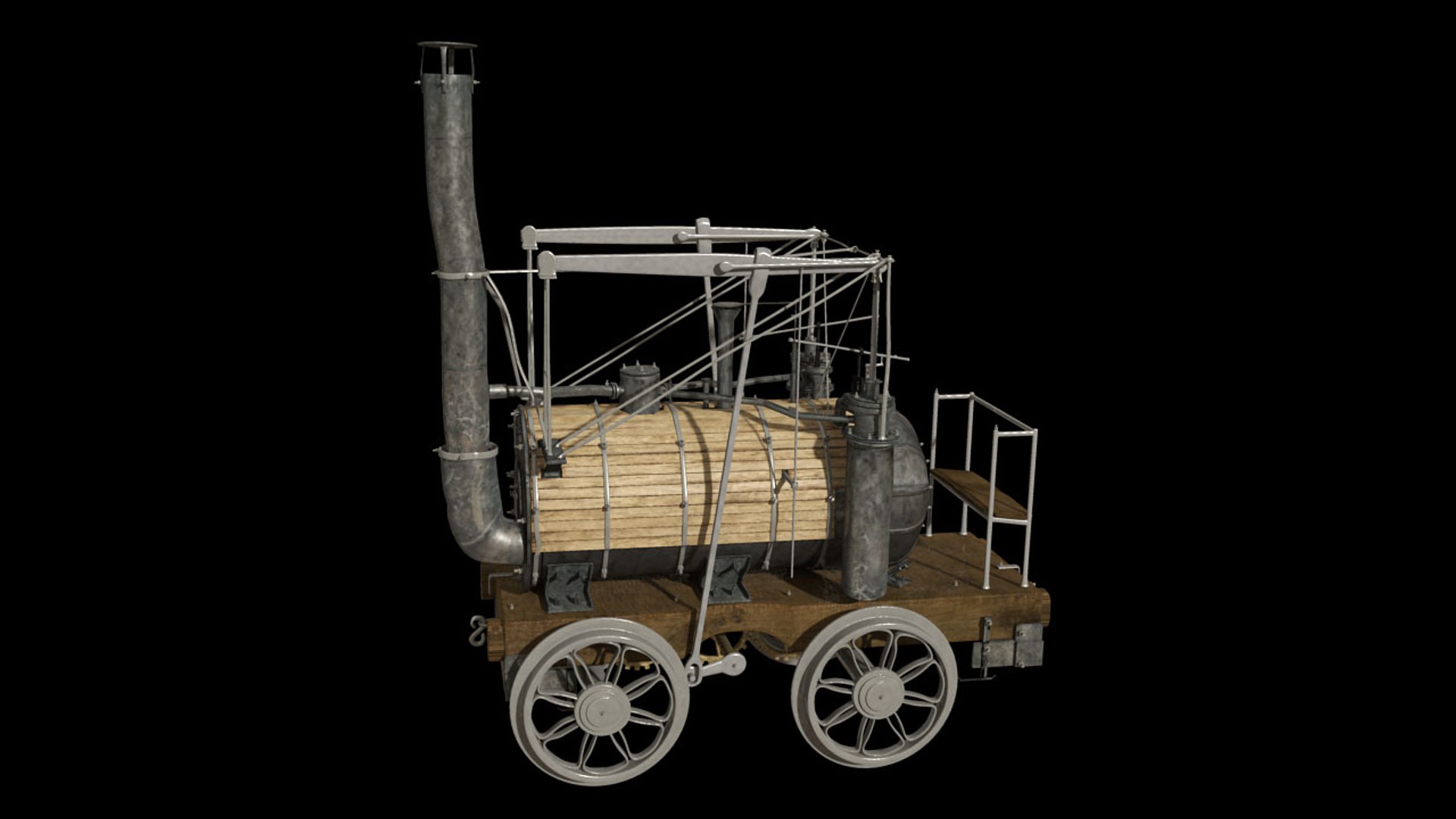 3d Puffing Billy Steam Locomotive Model