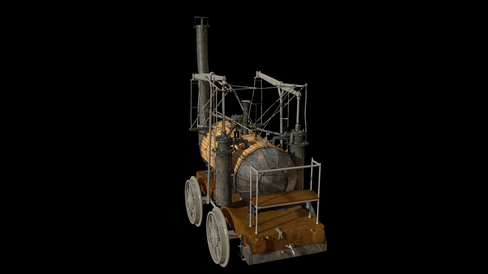 3d Puffing Billy Steam Locomotive Model