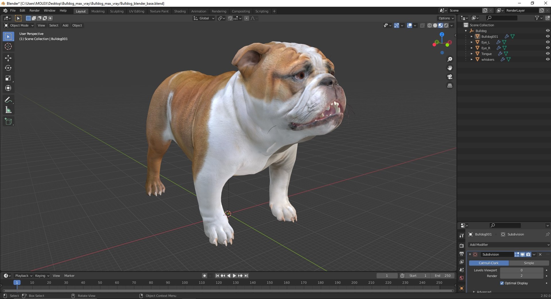 Bulldog 3D model - TurboSquid 2177593