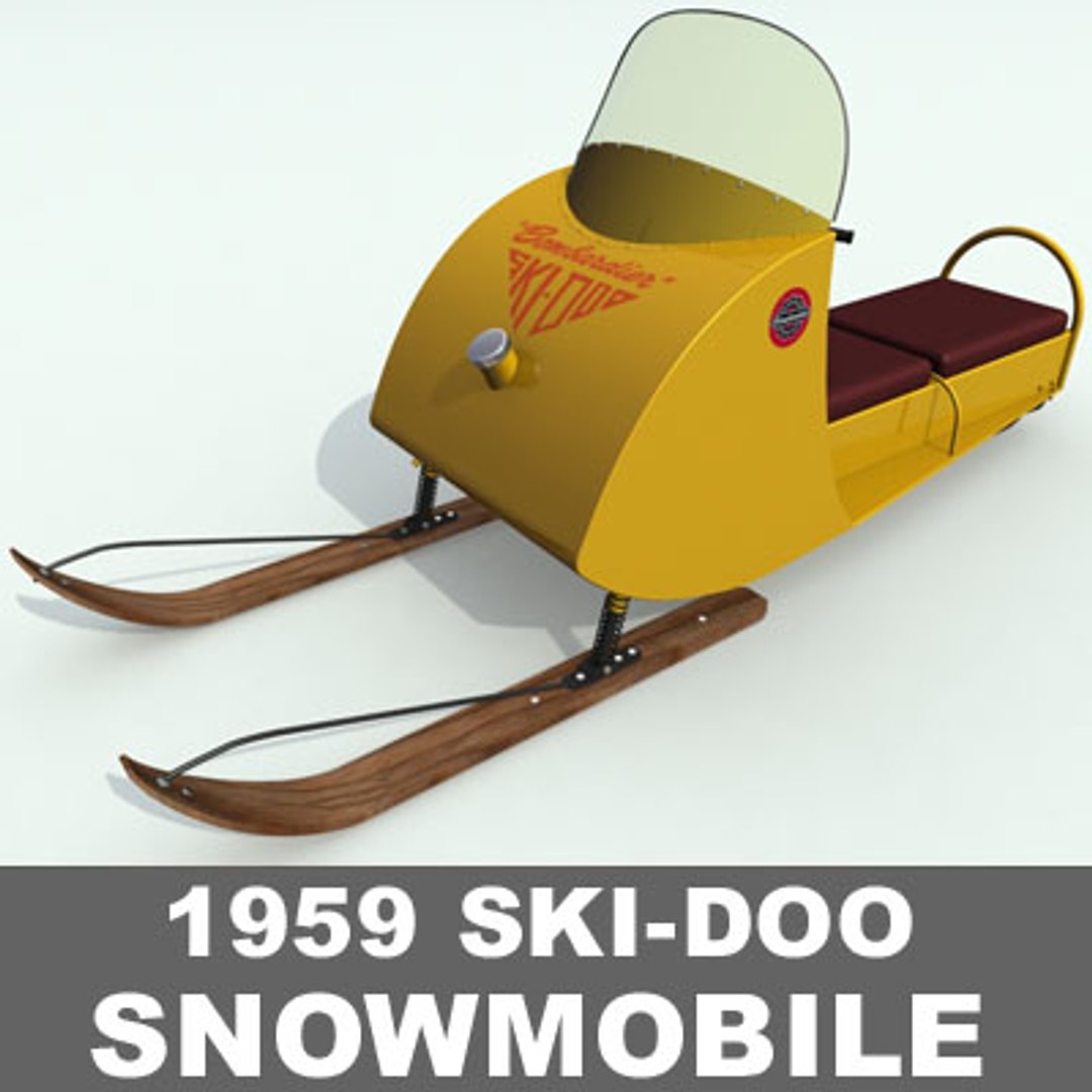 antique snowmobile 3d model