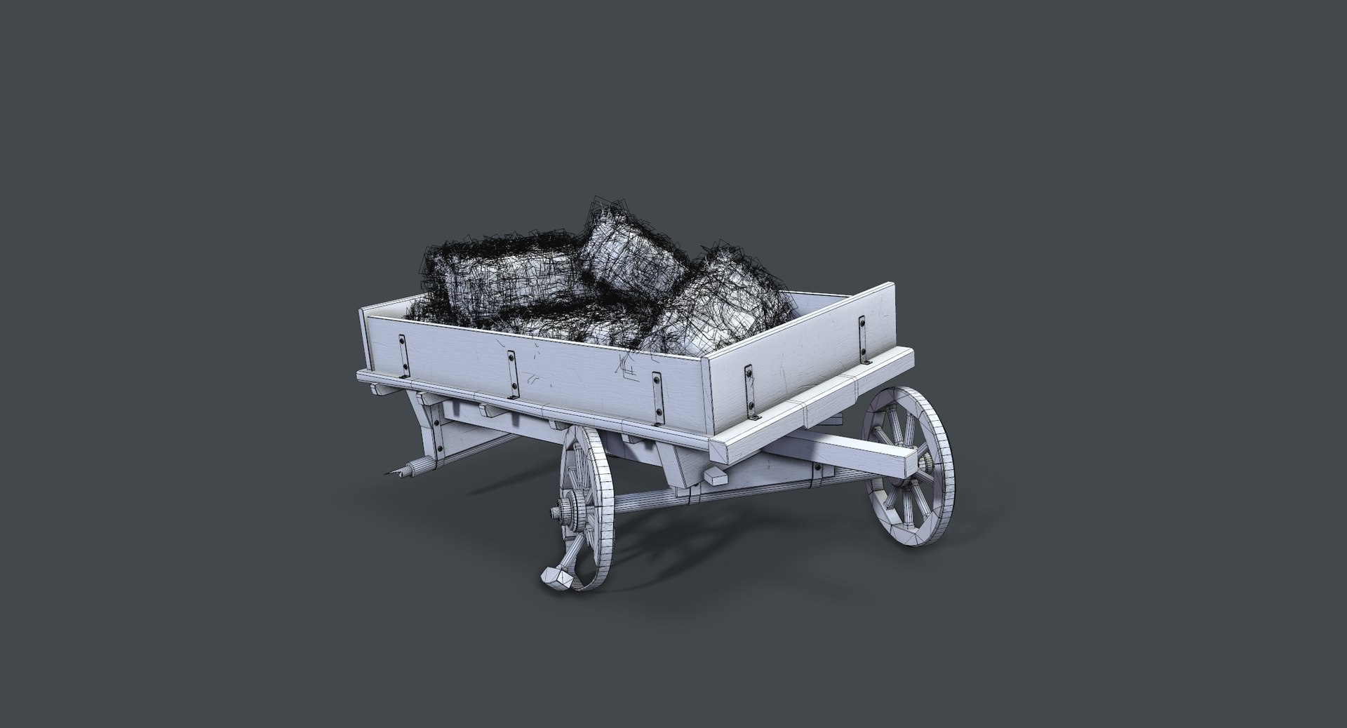 Ready Broken Cart Haystacks 3D Model - TurboSquid 1373237