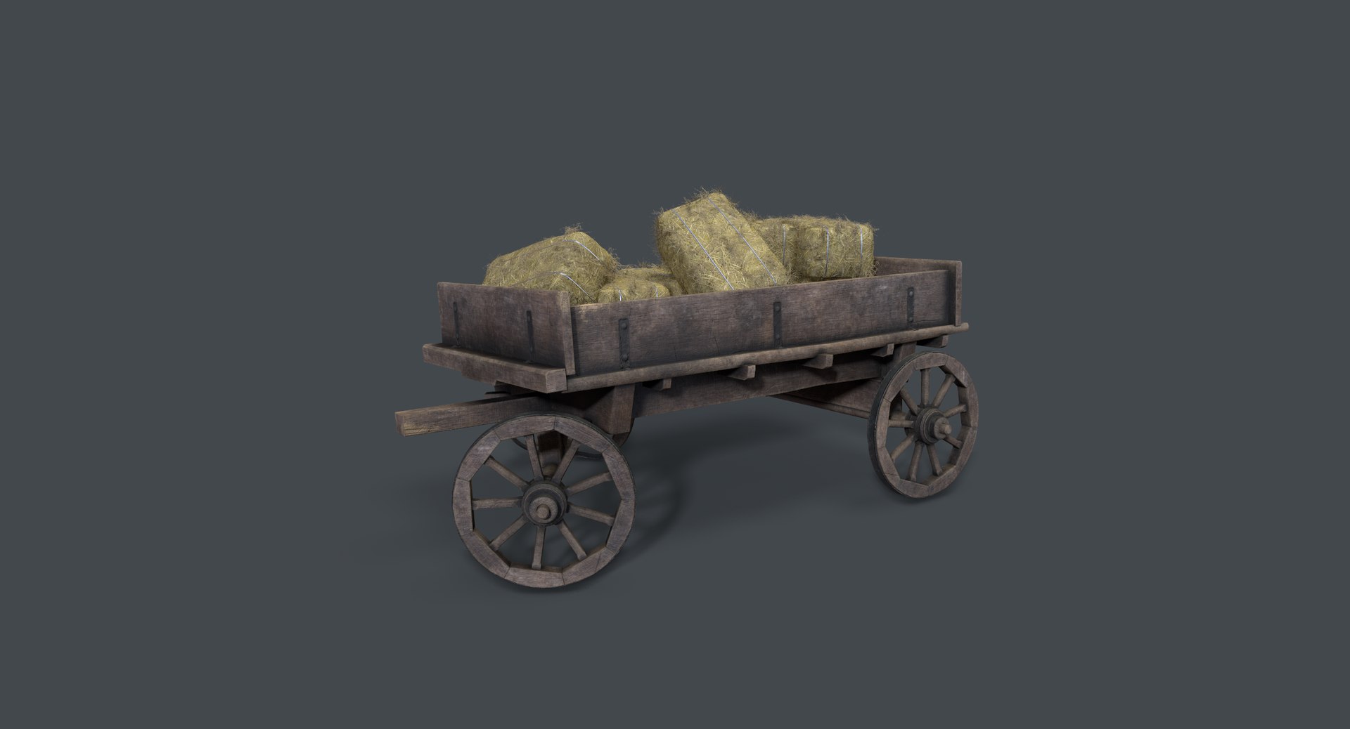 Ready Broken Cart Haystacks 3D Model - TurboSquid 1373237