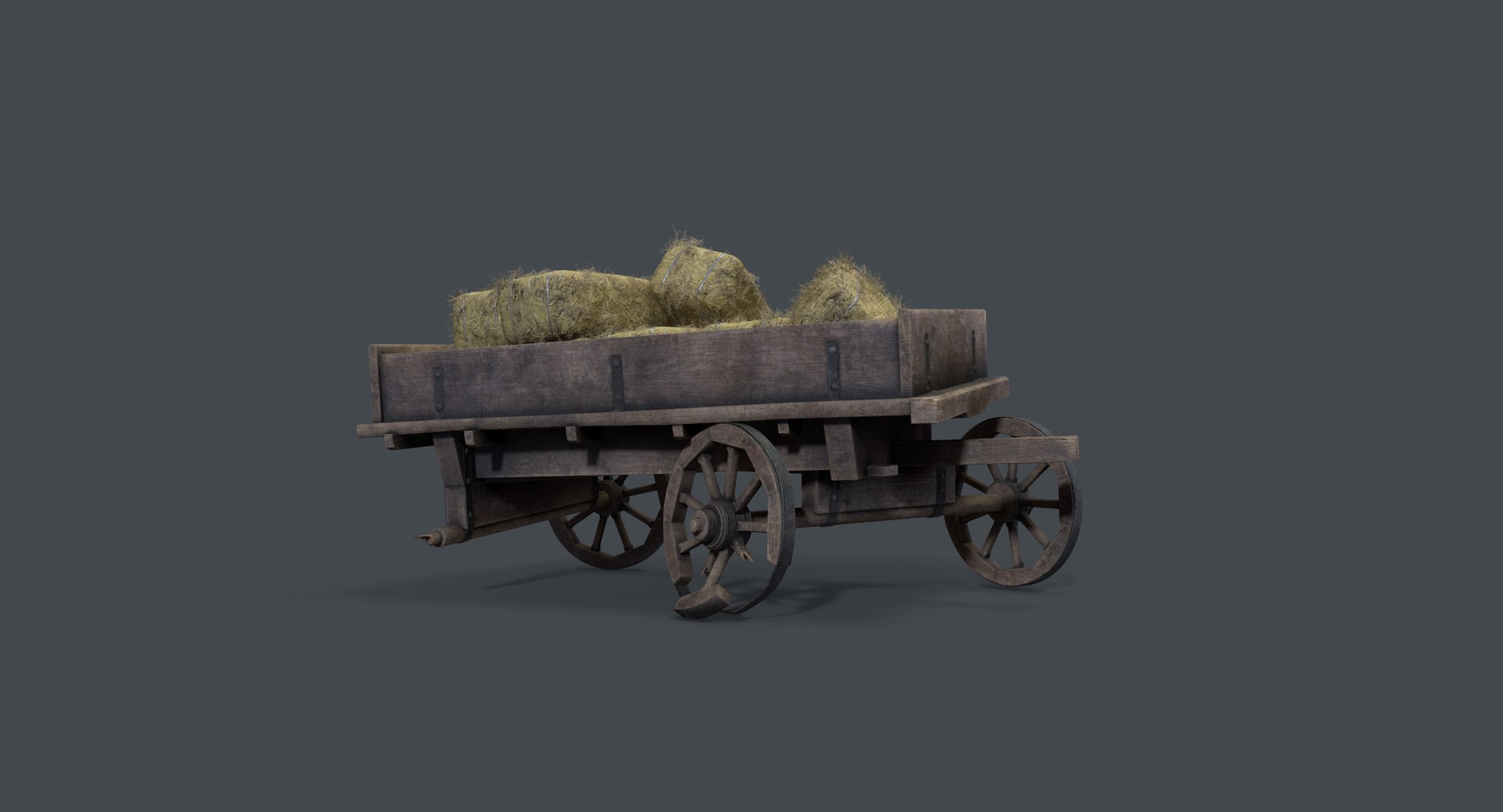 Ready Broken Cart Haystacks 3D Model - TurboSquid 1373237