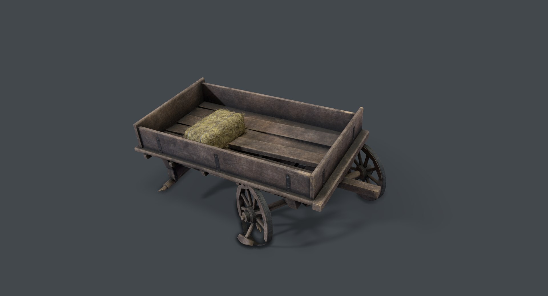 Ready Broken Cart Haystacks 3D Model - TurboSquid 1373237