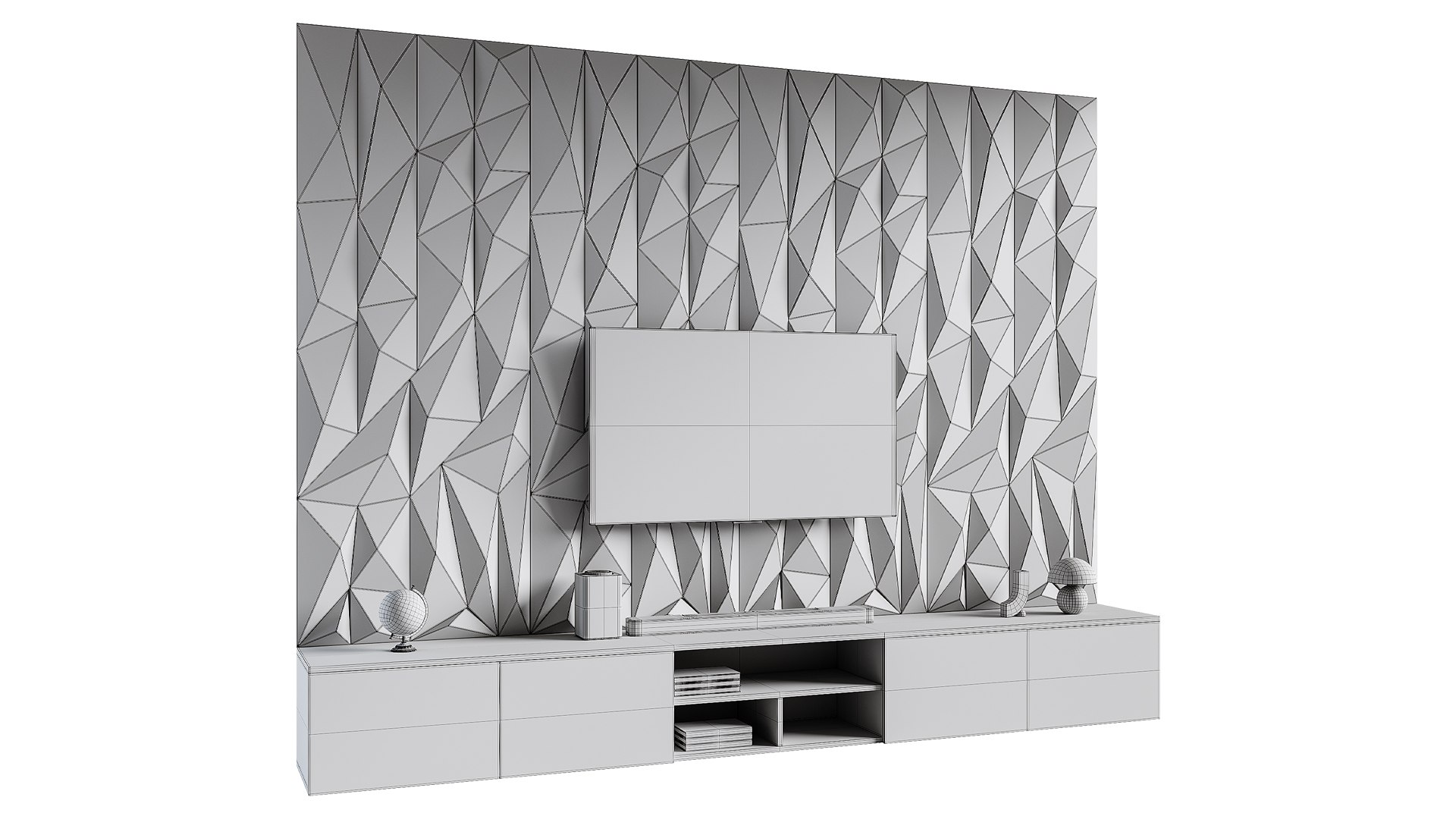 Modern TV Wall 021 Model - TurboSquid 2379176