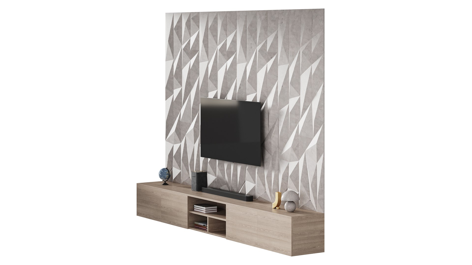 Modern TV Wall 021 Model - TurboSquid 2379176