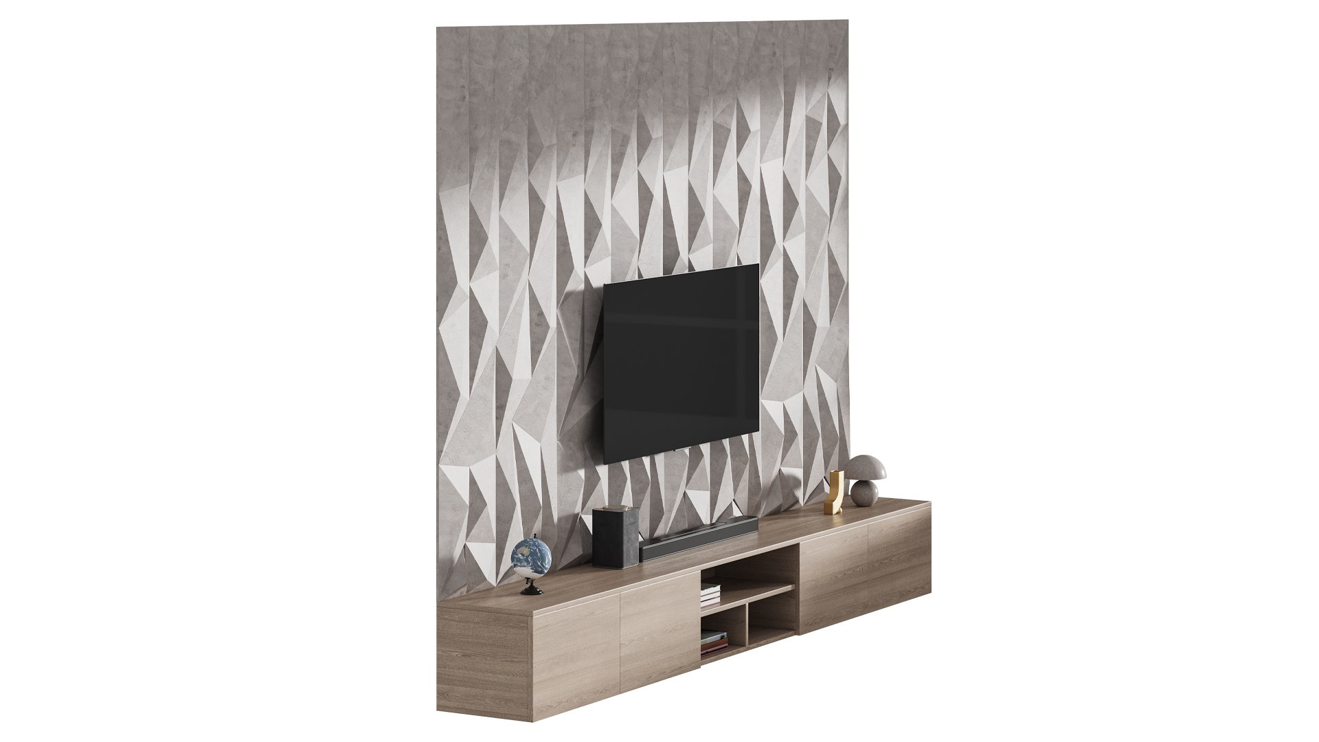 Modern TV Wall 021 Model - TurboSquid 2379176