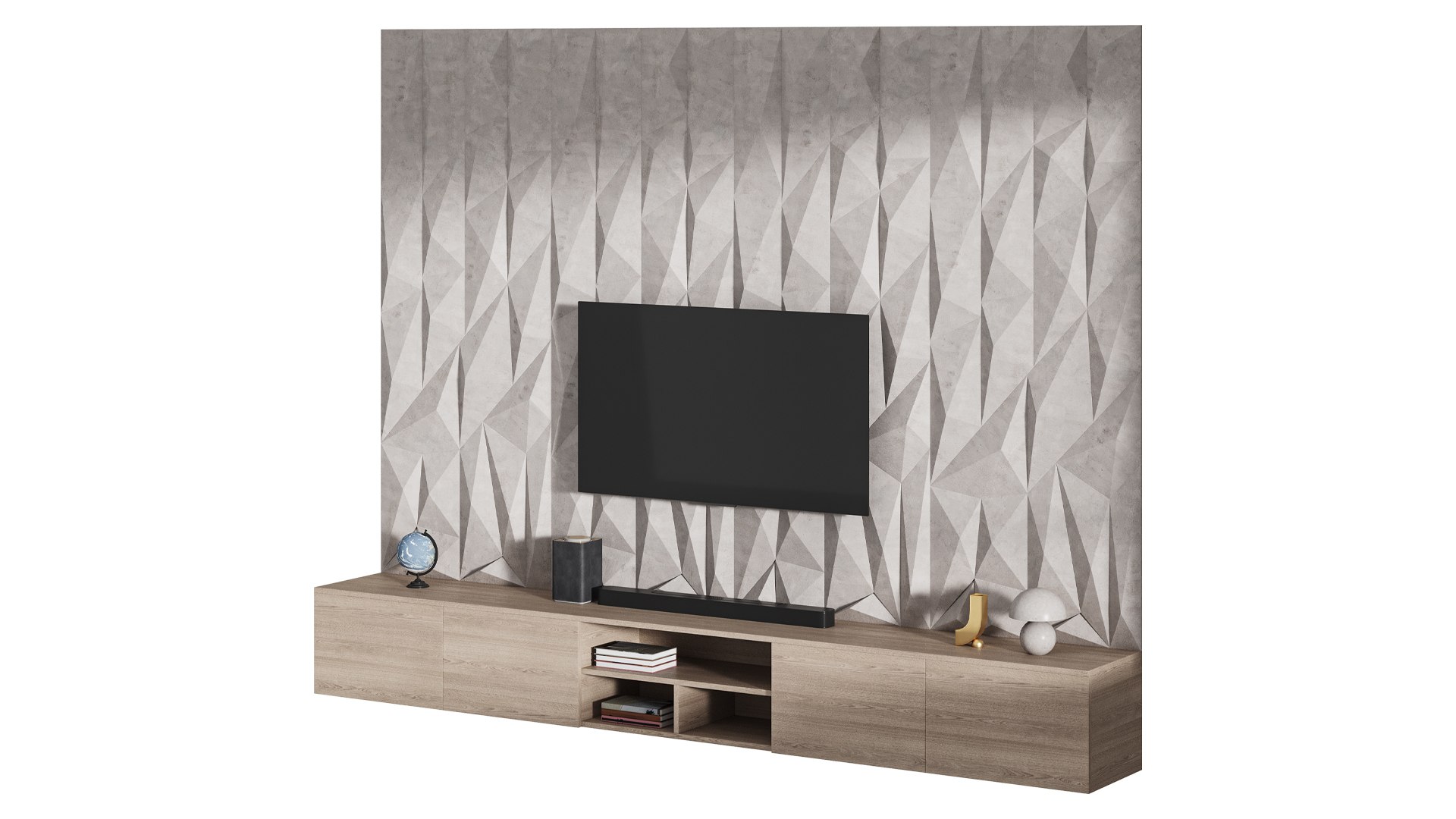 Modern TV Wall 021 Model - TurboSquid 2379176