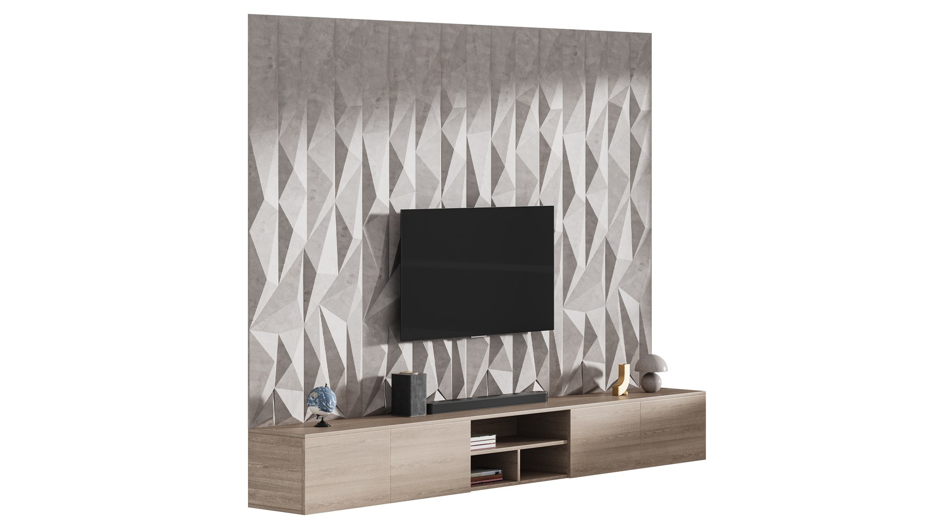 Modern TV Wall 021 Model - TurboSquid 2379176