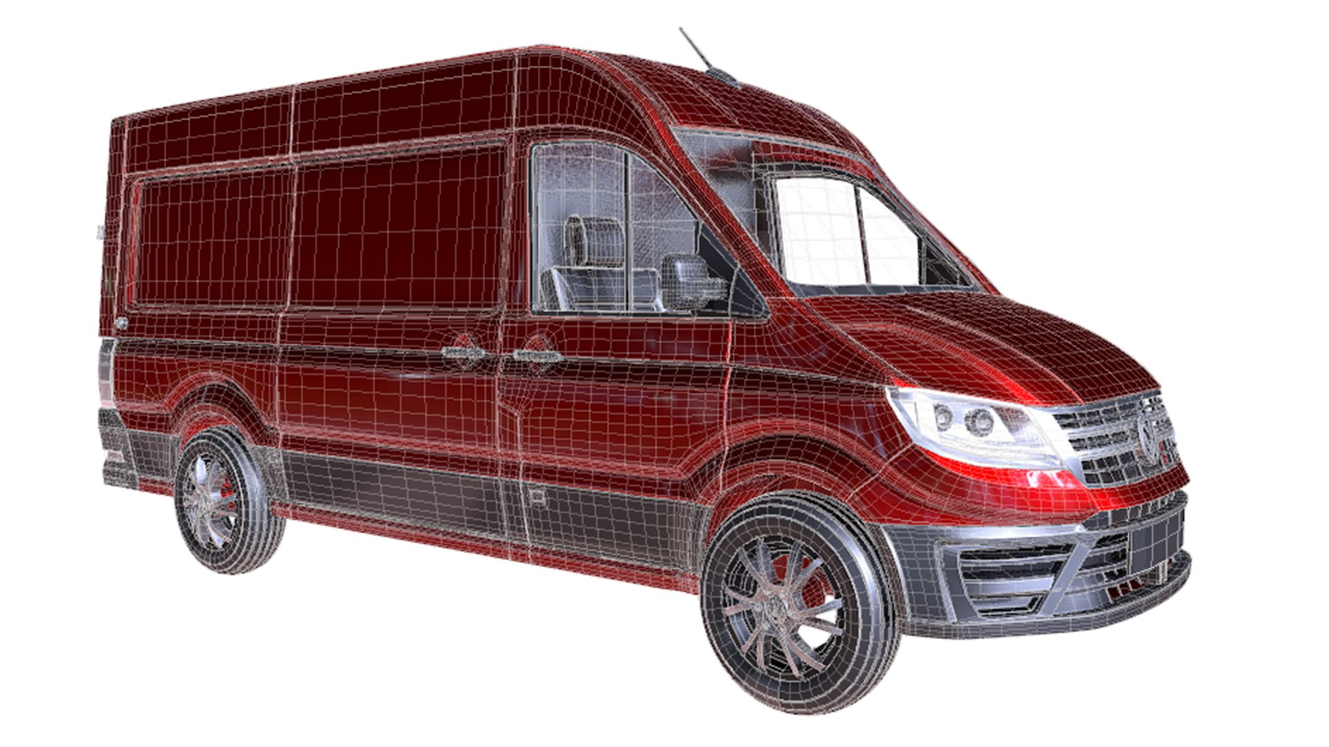 Red Van - Volkswagen Crafter 3D - TurboSquid 2149334