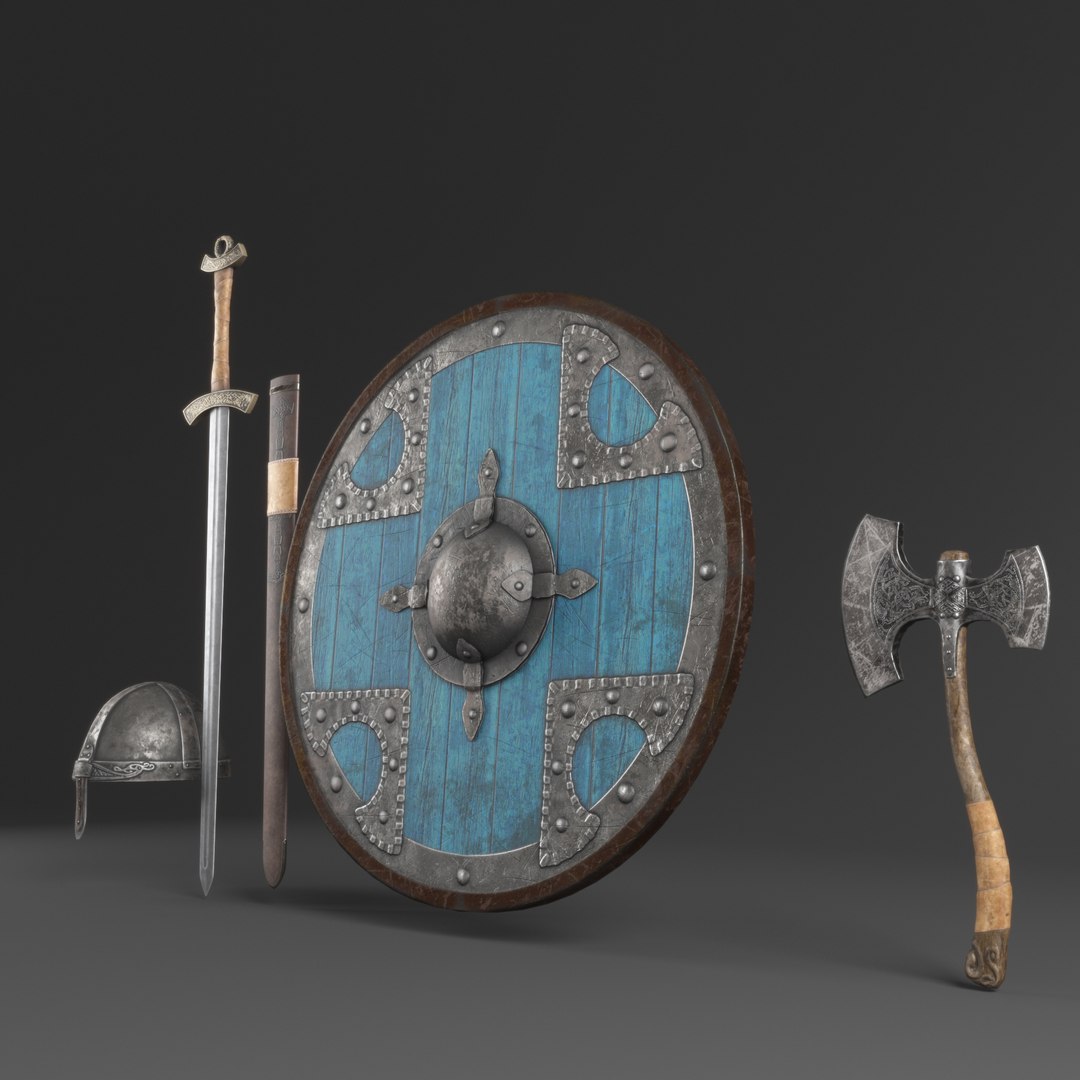 3D helmet shield sword - TurboSquid 1429702