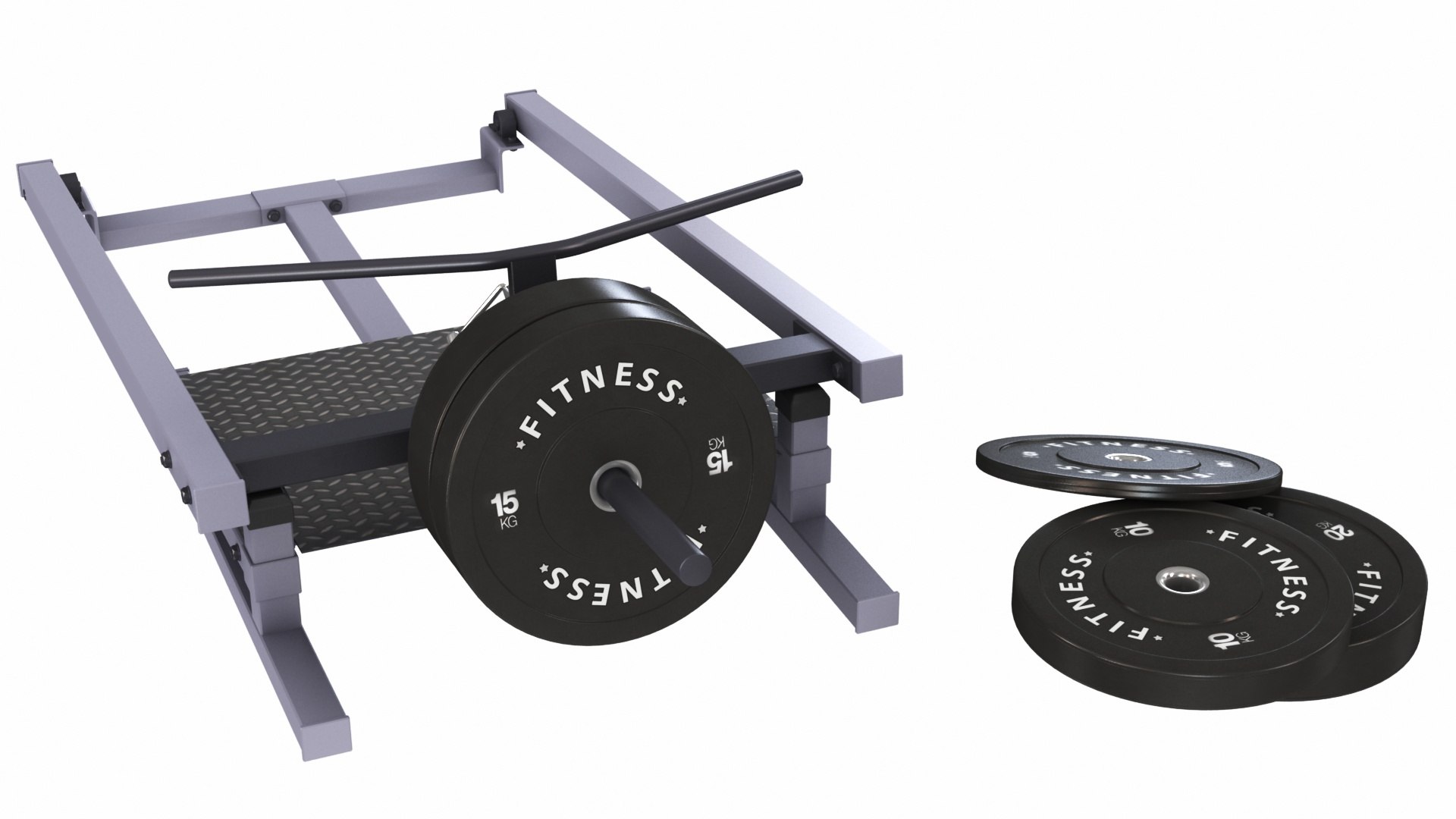 GYM T-Bar With Barbells 3D Model - TurboSquid 1928048