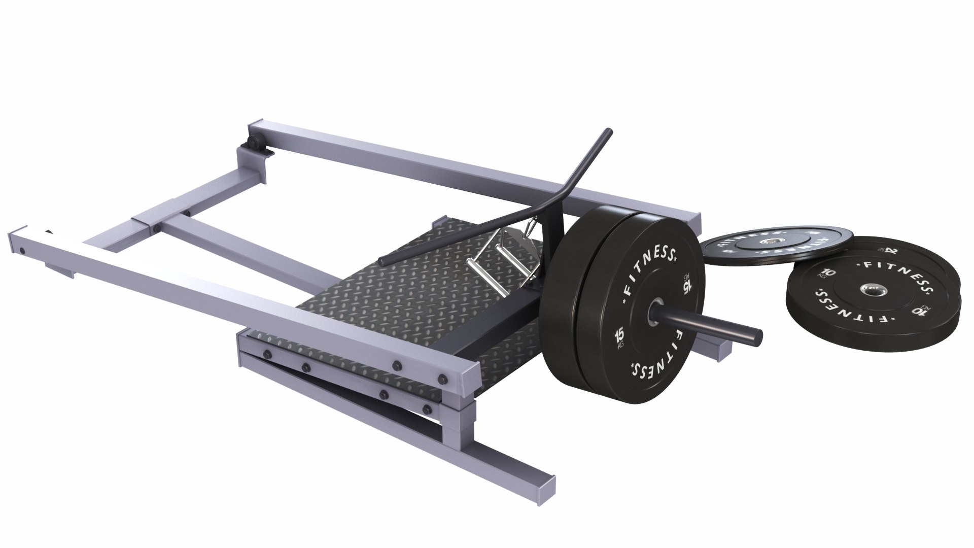 GYM T-Bar With Barbells 3D Model - TurboSquid 1928048