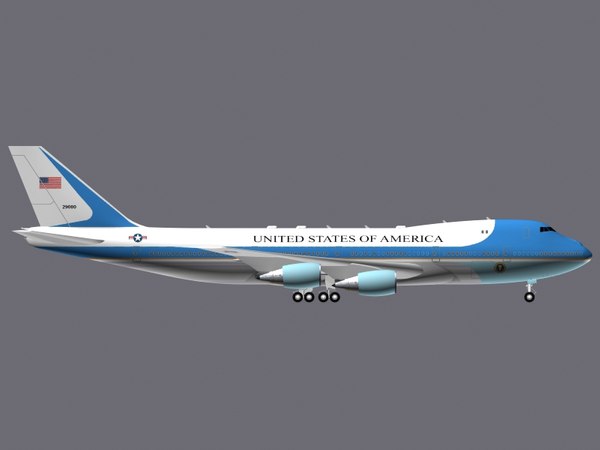 3d model b 747-200 air force