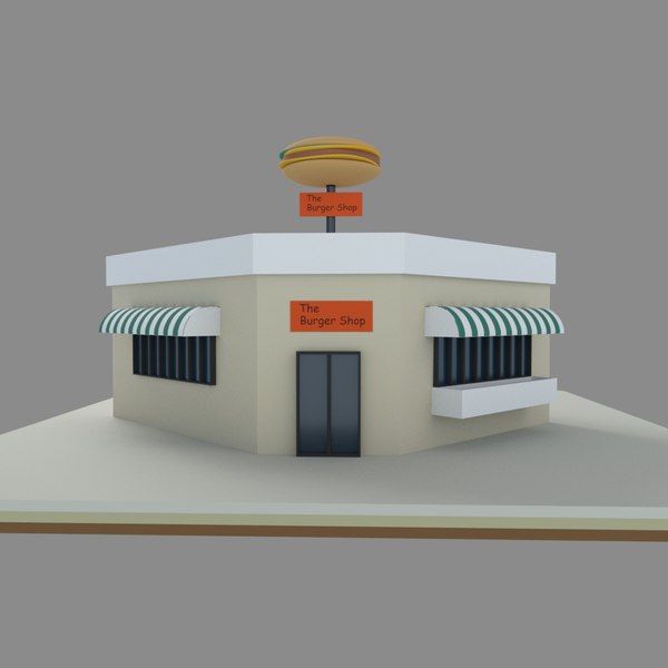 3D burger shop model - TurboSquid 1372213
