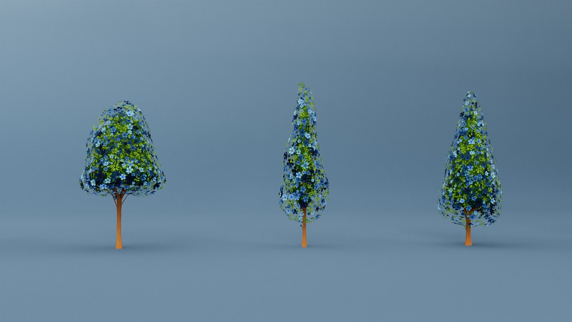19 Cartoon Trees And Bushes Collection 29 3D Model - TurboSquid 2423954