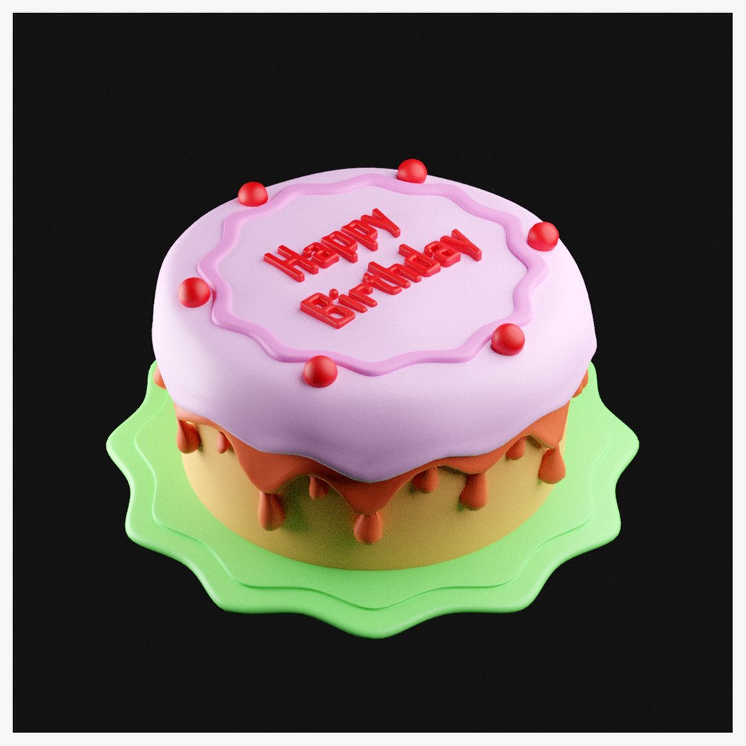 3D Birthday Cake Model - TurboSquid 2050445