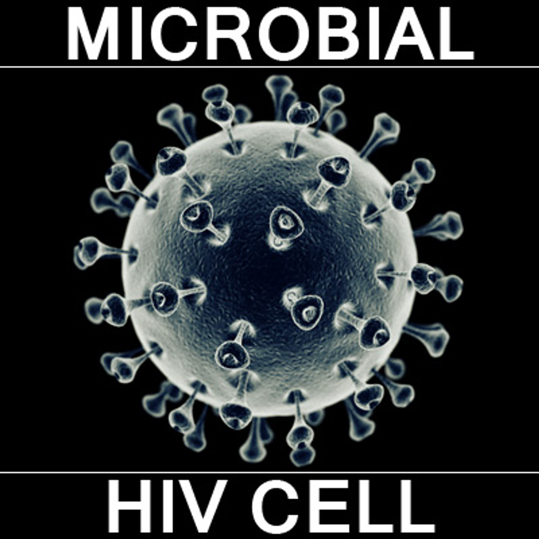 hiv aids virus cell 3d model