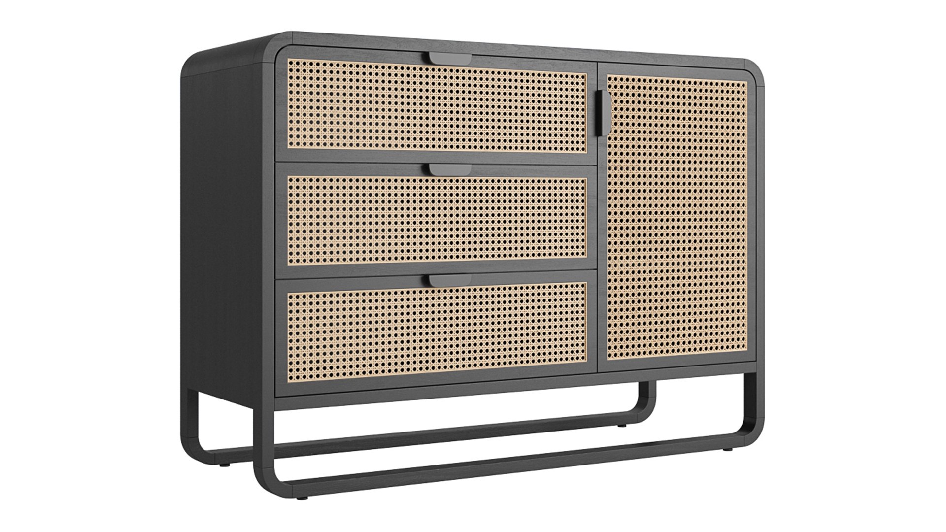 3D Crate And Barrel Anaise Cane 3 Drawer Chest Model - TurboSquid 2204600