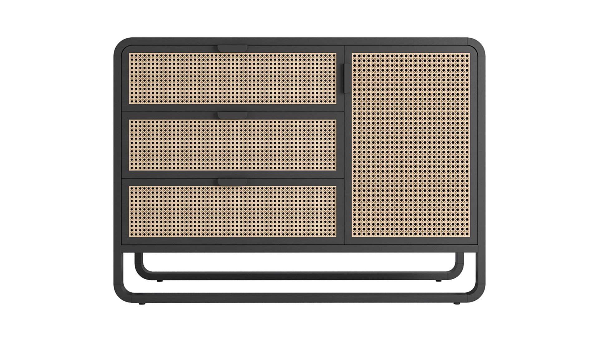 3D Crate And Barrel Anaise Cane 3 Drawer Chest Model - TurboSquid 2204600