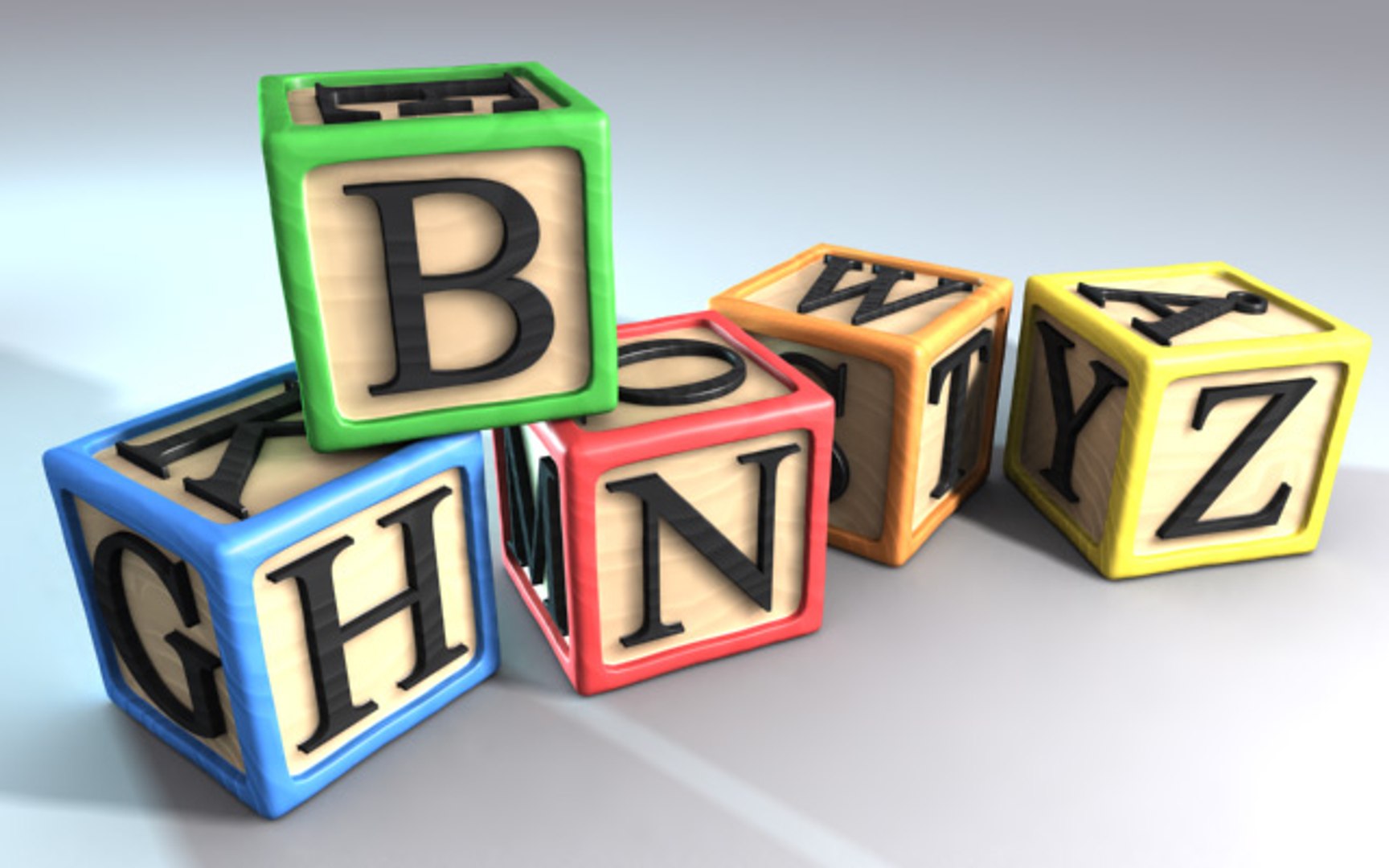 Wooden Abc Blocks 3d Model