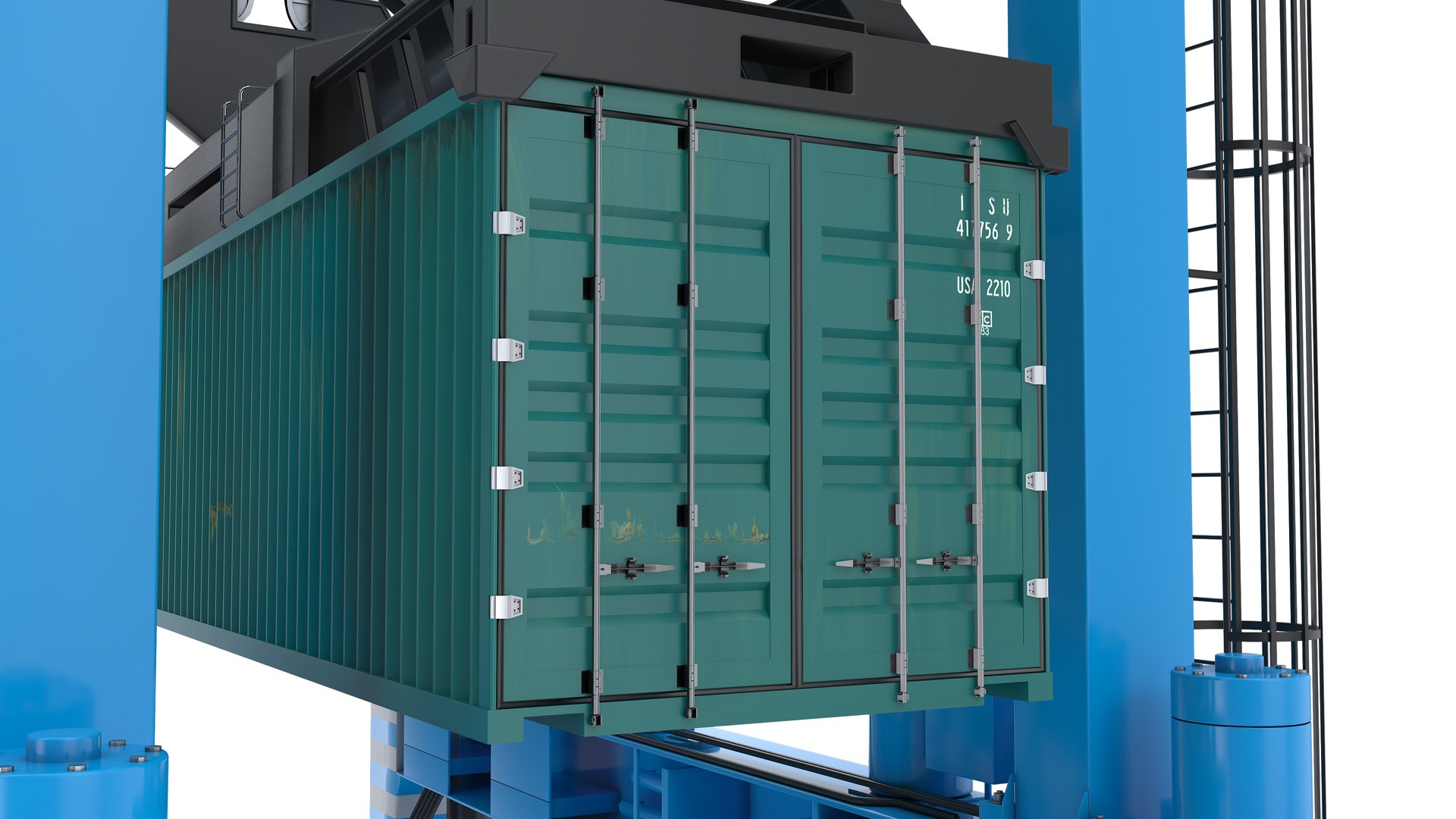 3D Straddle Carrier With Container - TurboSquid 2278181