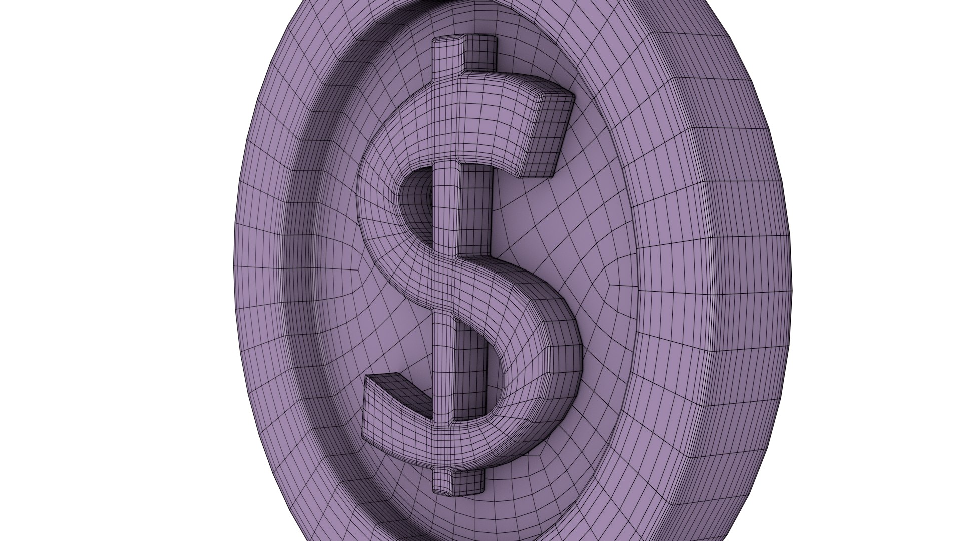 Cartoon Dollar Gold Coin 3D Model - TurboSquid 2171479