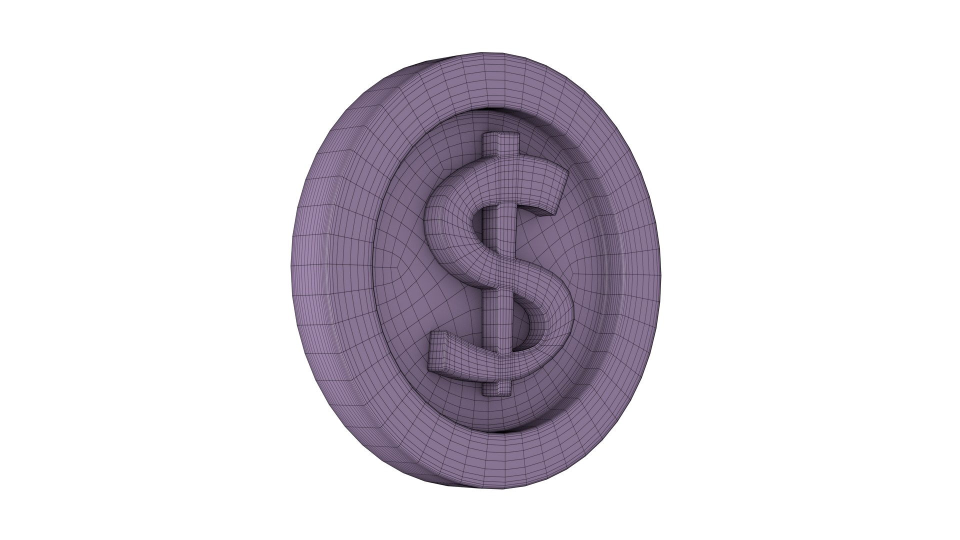 Cartoon Dollar Gold Coin 3D Model - TurboSquid 2171479
