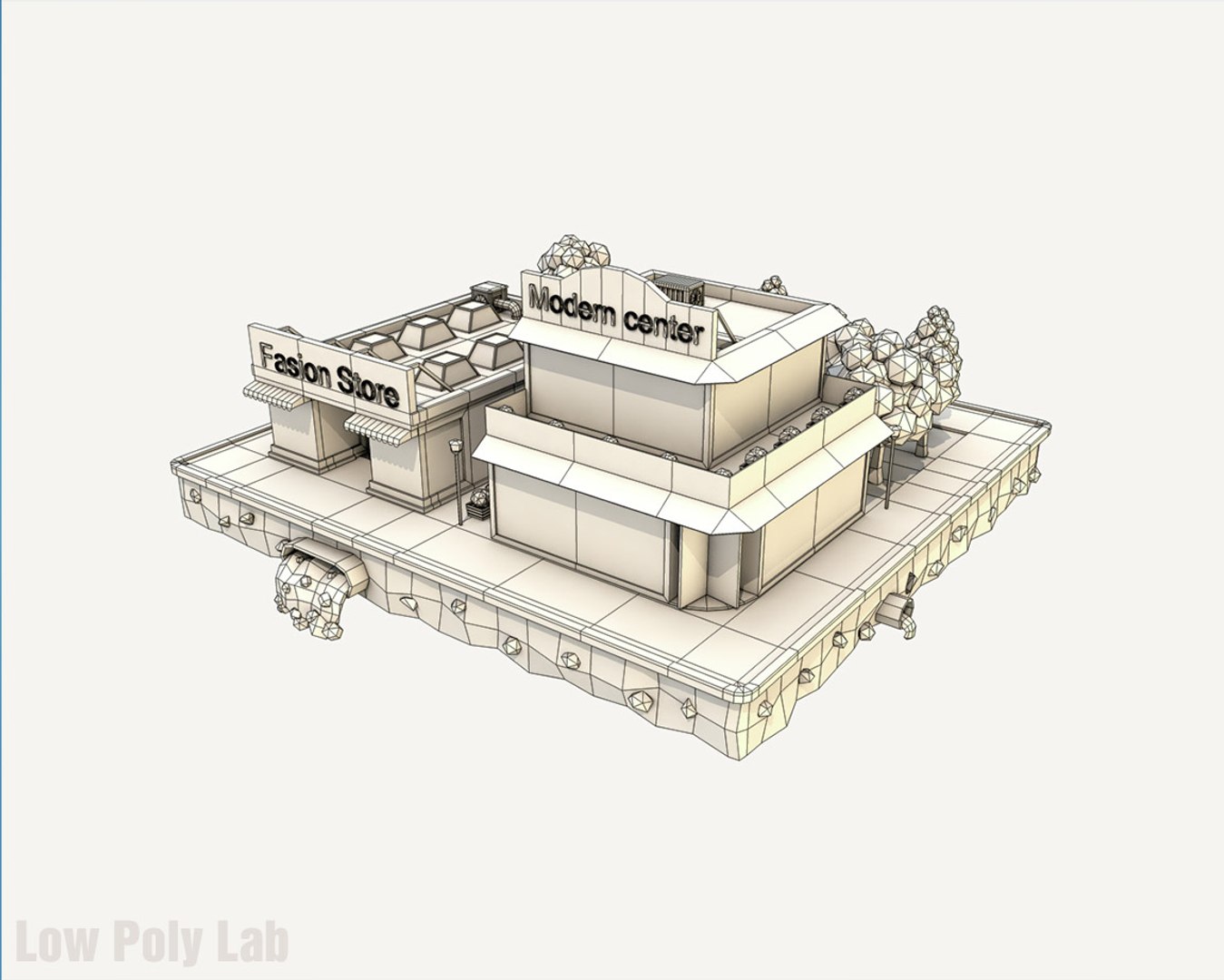 3D City Block Fashion Stores Model - TurboSquid 1157578